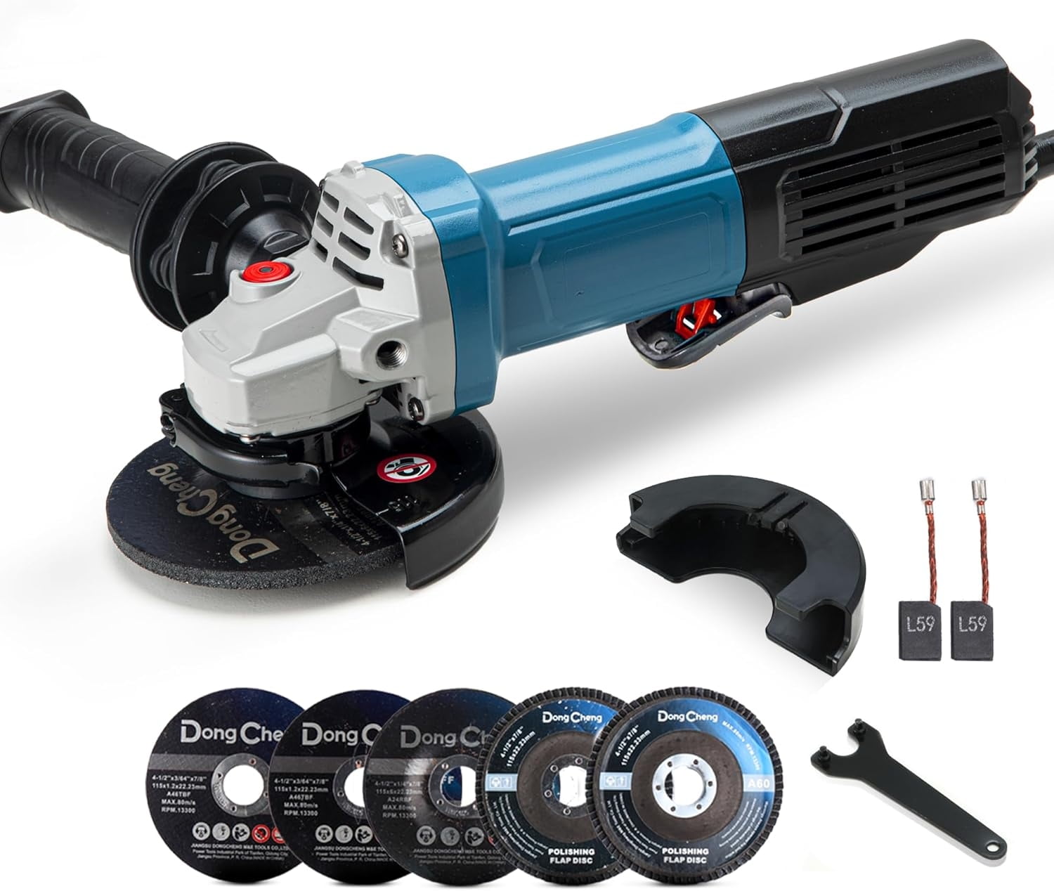 9.2 Amp Power Angle Grinders, 4-1/2 in., 11800RPM, Tool-Free Guard, Electric Metal Grinder Tool ...