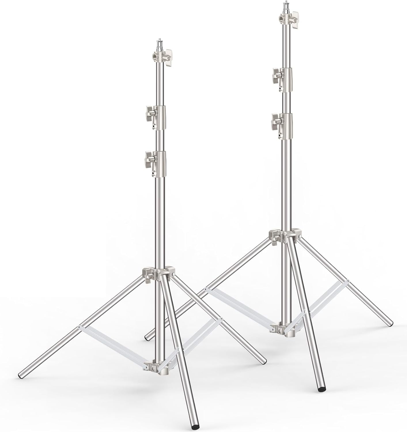 9.2 FT Stainless Steel Light Stand Photography, 2 Pack Heavy Duty ...