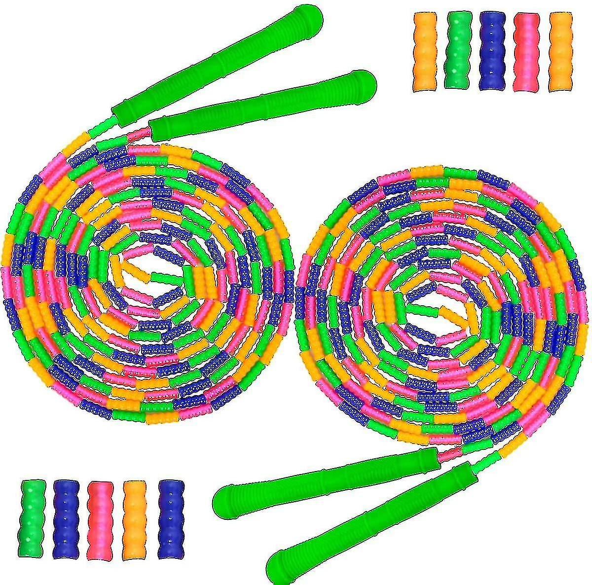 9.2 Ft Long Jump Rope(2 Pack), Double Dutch Jump Rope, Soft Beaded ...