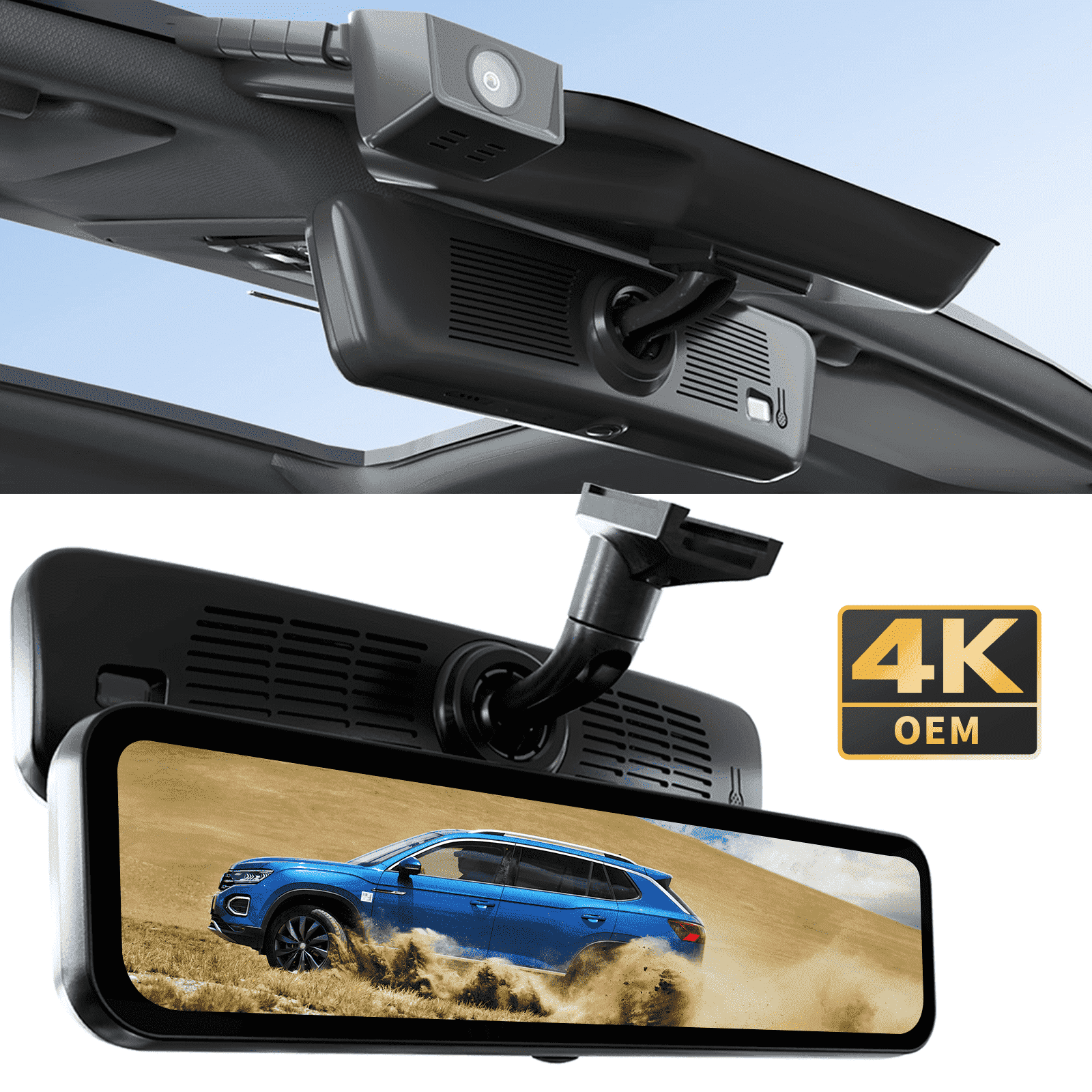 Sinjet 9.2 inch Rear View Mirror Dash Camera Front 4K and Rear 2K Dash ...