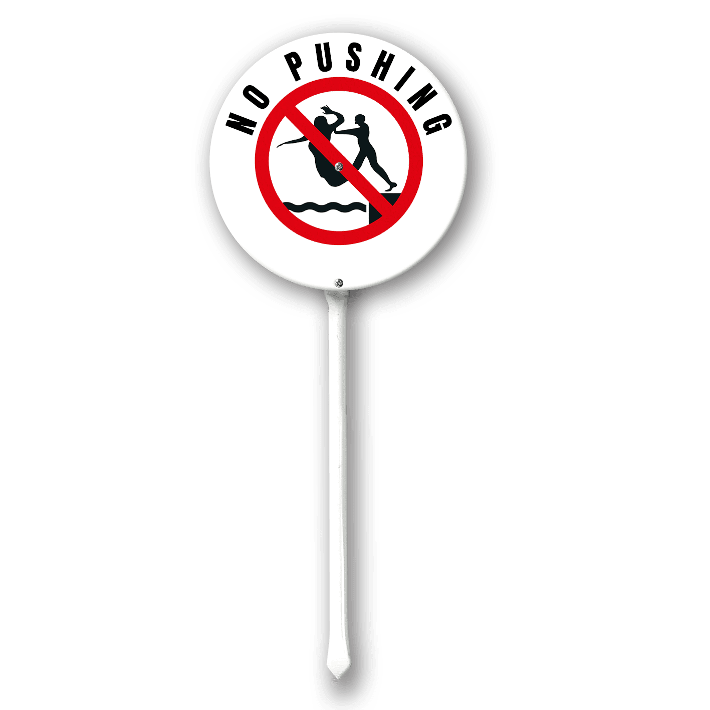 9.2 x 9.2 inch No Pushing Sign with Stake for Yard，Yard Sign for House ...