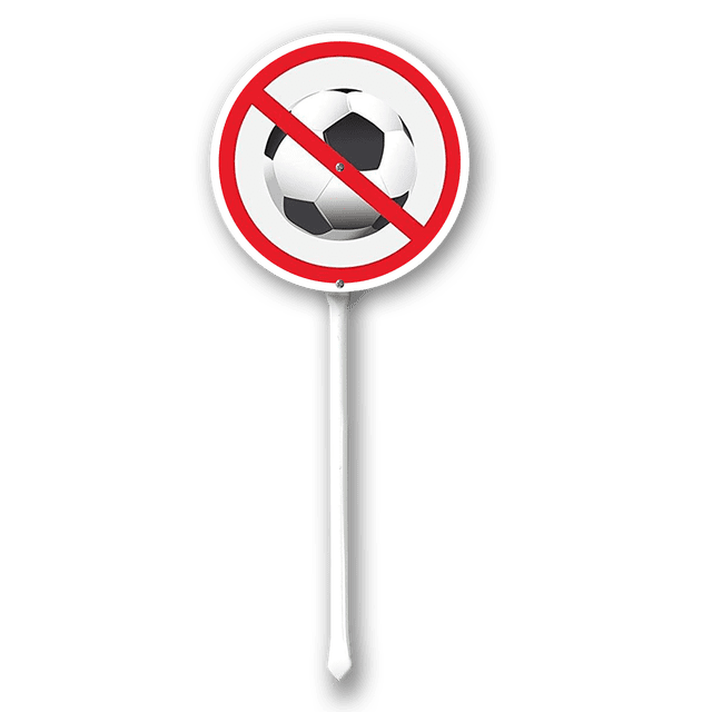 9.2 x 9.2 inch No Soccer Ban Stop Sign with Stake for Yard，Yard Sign ...