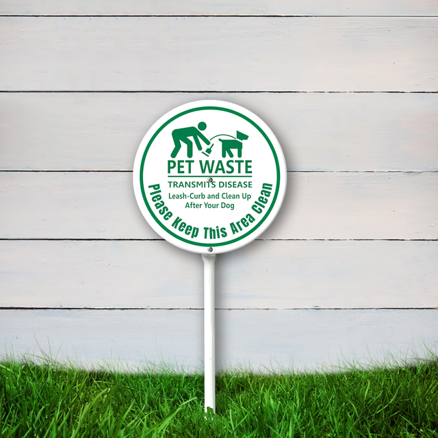 9.2 x 9.2 inch Pet Waste - Transmits Disease, Please Keep This Area ...