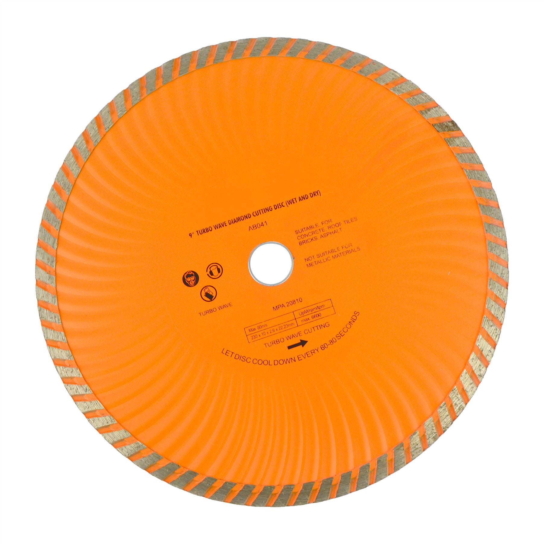 9" 230mm Turbo Wave Diamond Cutting Disc (Wet and Dry) Angle Grinder ...