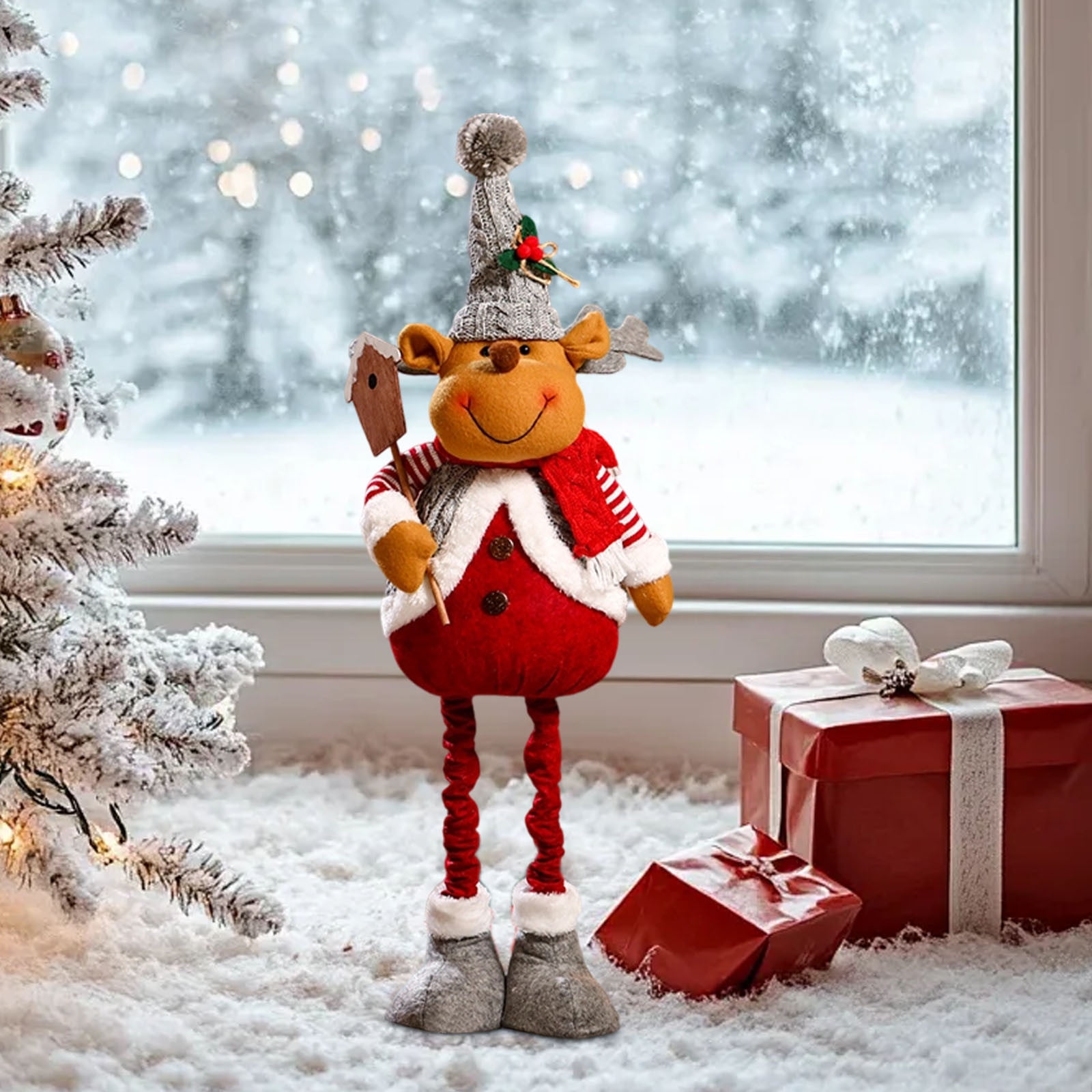 9*28inch Extendable Reindeer Doll, Stretchable Christmas Decor Doll ...