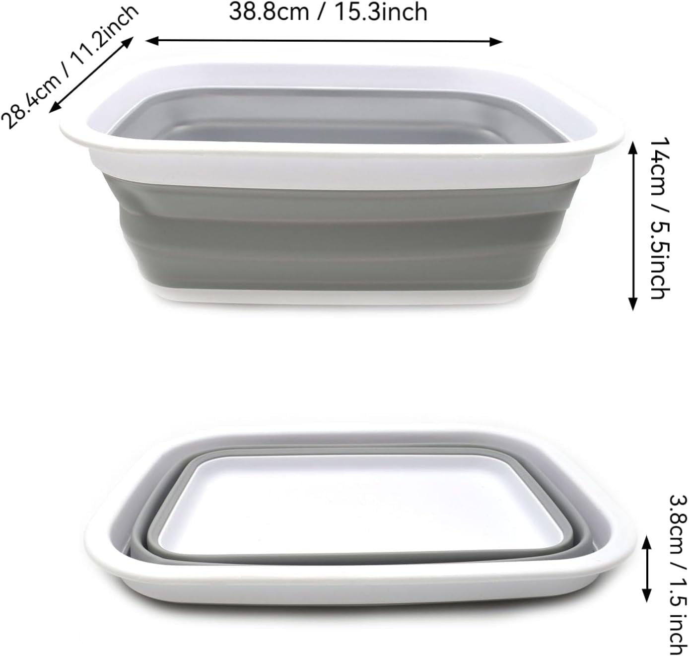 9.2L Collapsible Tub - Portable Picnic Basket, Foldable Shopping Bag ...