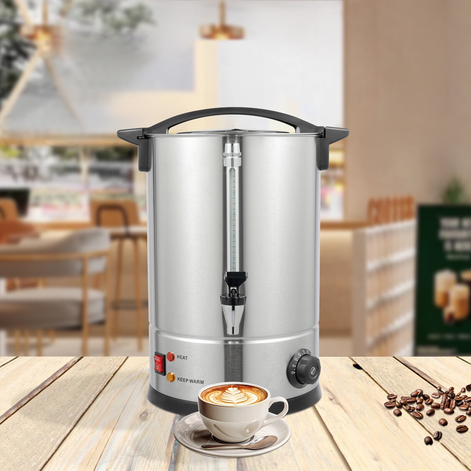 9.2L Insulated Beverage Heater, Desktop Stainless Steel Heating Bucket ...