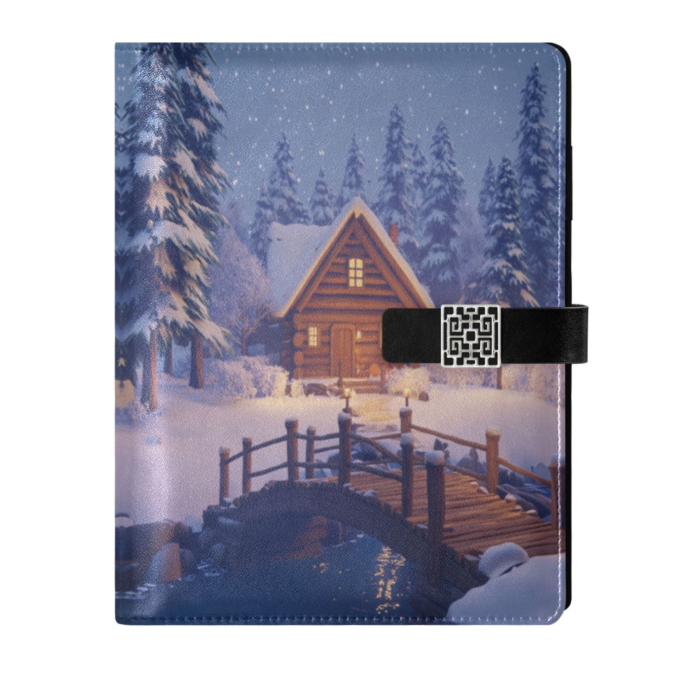 9.2x6.7 inch Leather Notebook 100 Sheets, Multi-Pocket Design & Pen ...