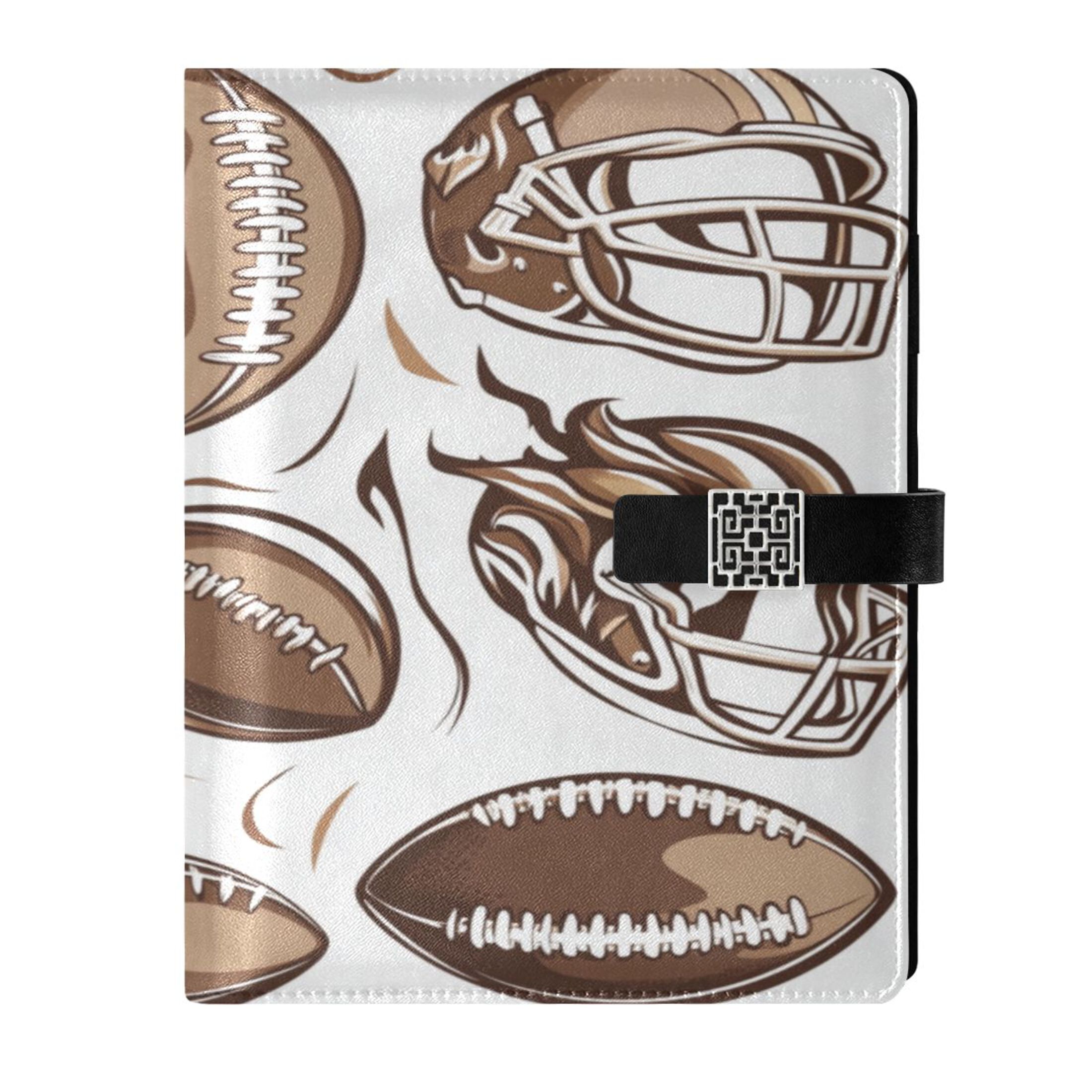 9.2x6.7 inch Leather Notebook 100 Sheets, Multi-Pocket Design & Pen ...
