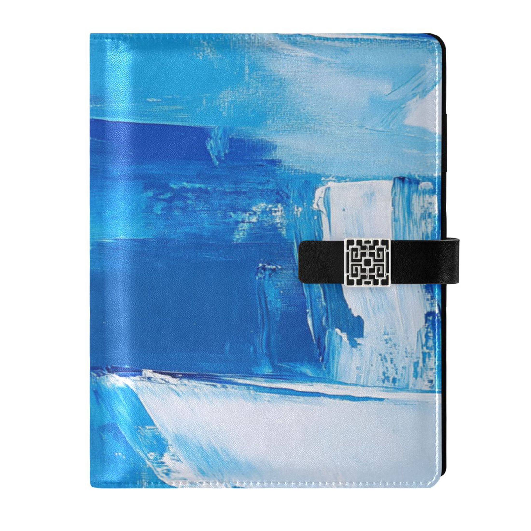 9.2x6.7 inch Leather Notebook 100 Sheets, Multi-Pocket Design & Pen ...