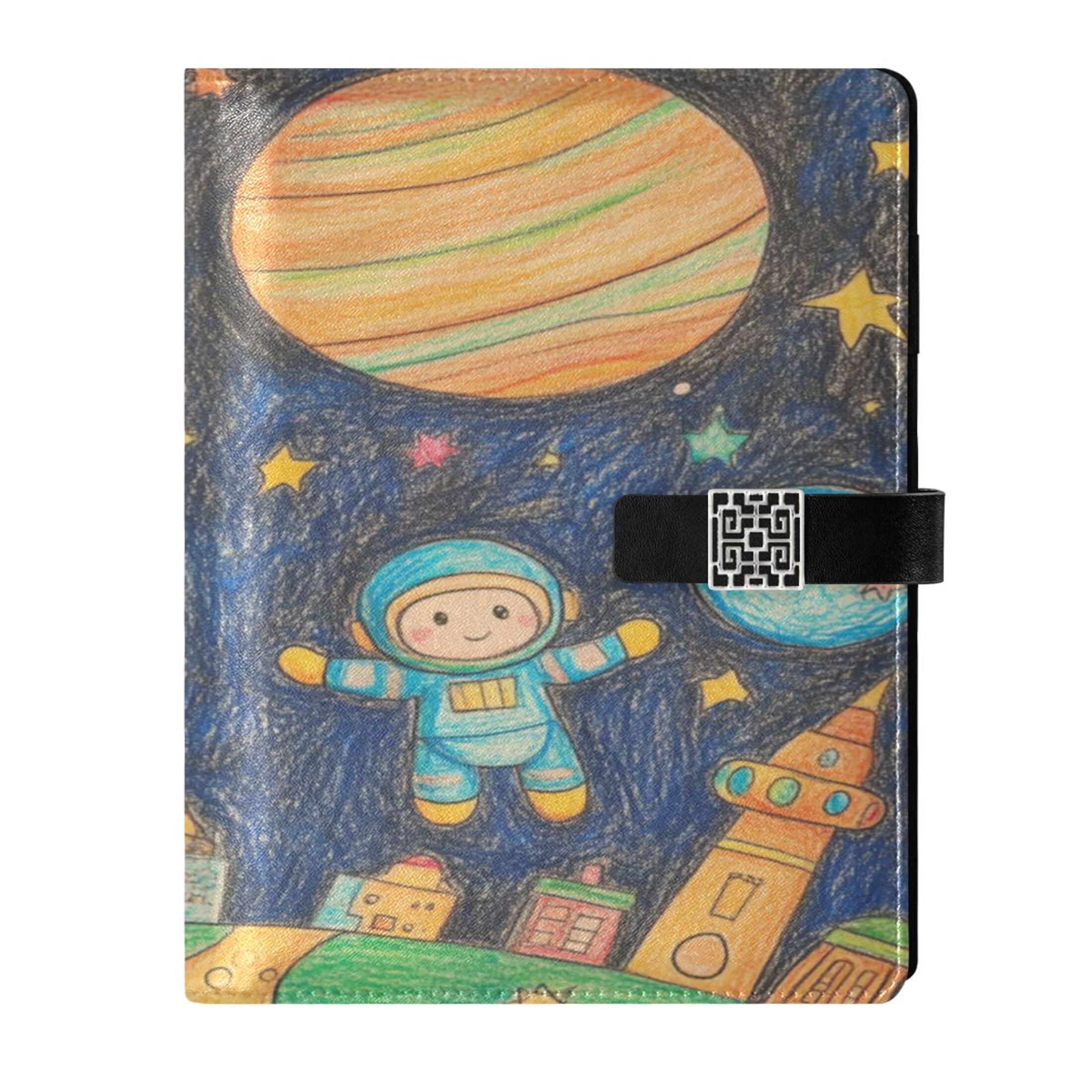 9.2x6.7 inch Leather Notebook 100 Sheets, Multi-Pocket Design & Pen ...