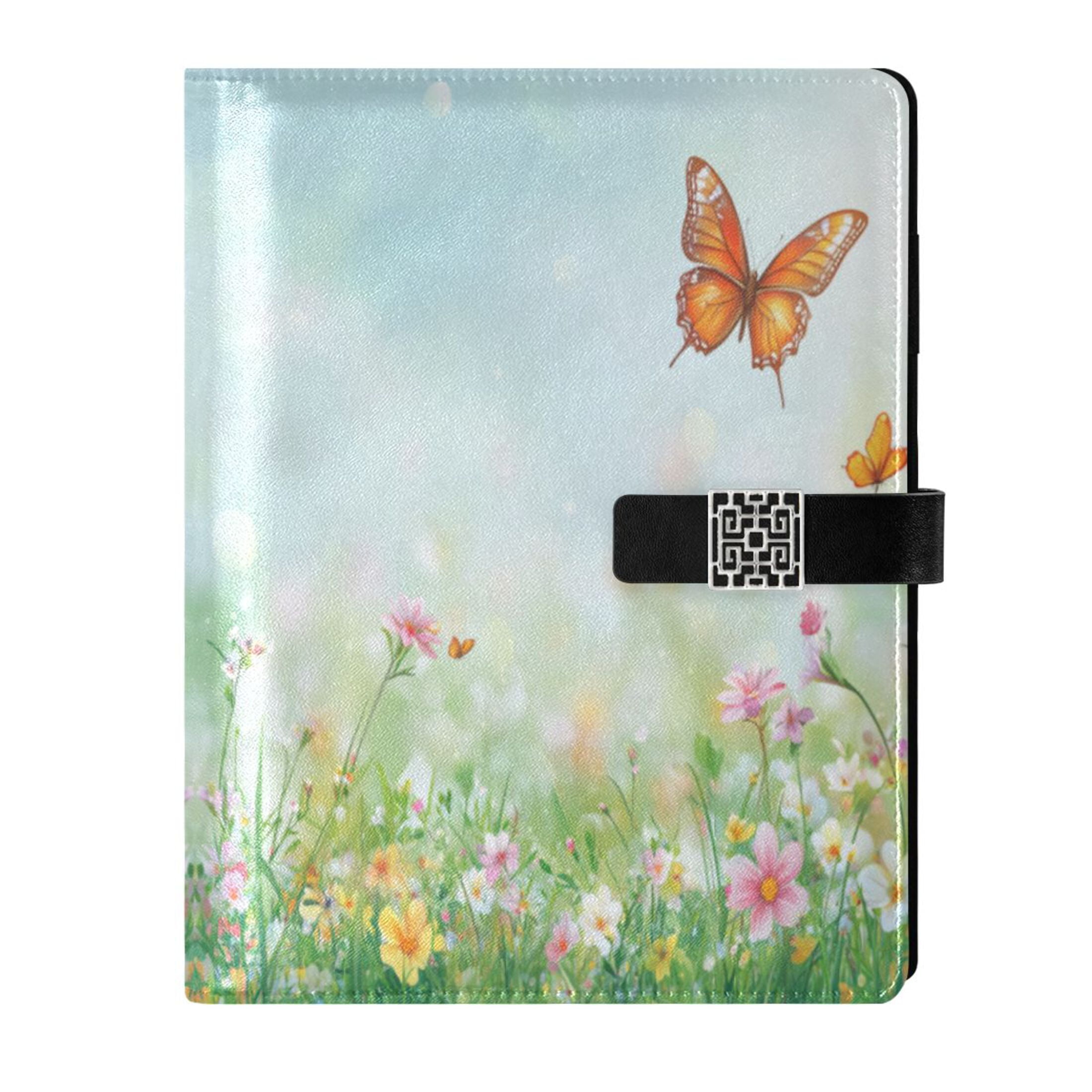 9.2x6.7 inch Leather Notebook 100 Sheets, Multi-Pocket Design & Pen ...