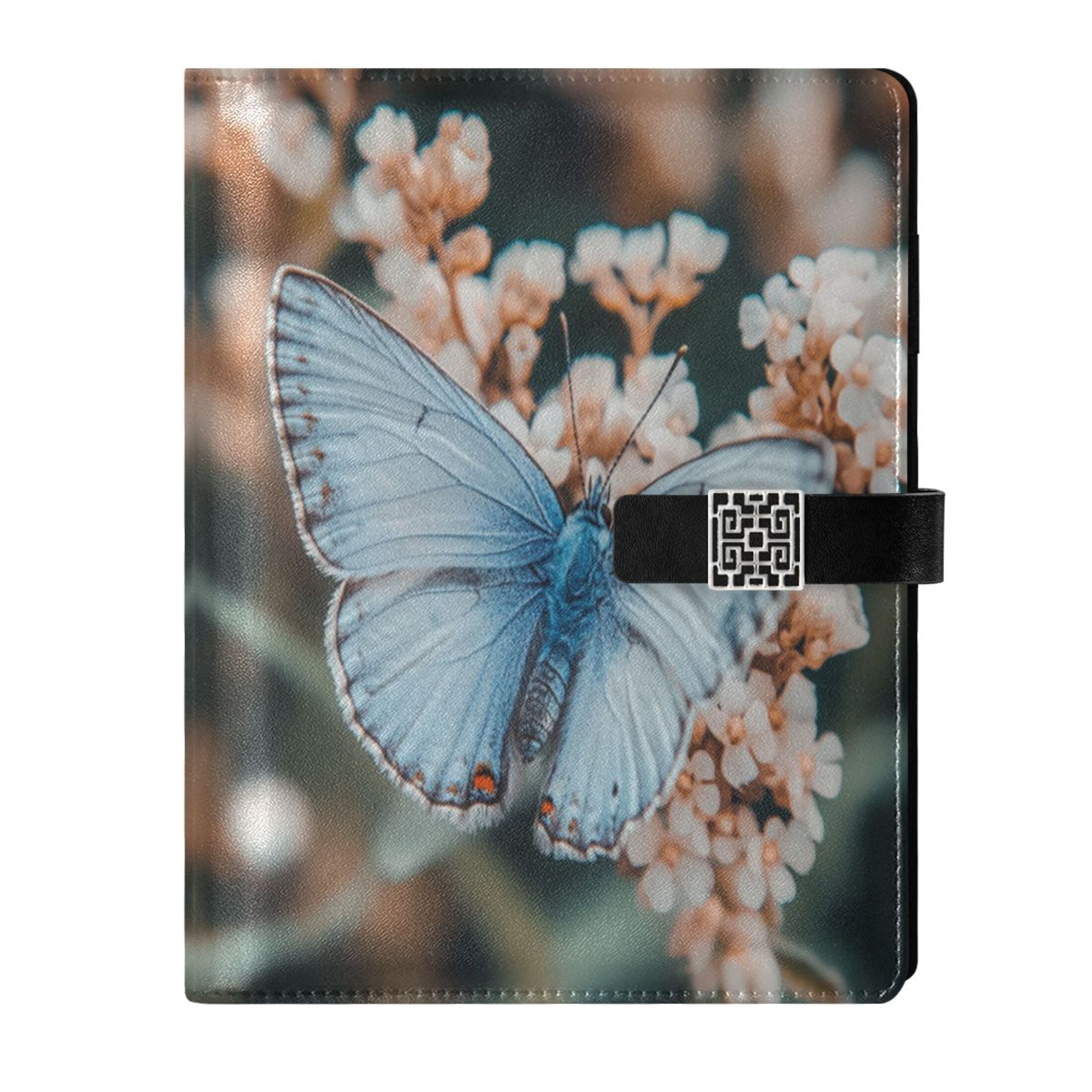 9.2x6.7 inch Leather Notebook 100 Sheets, Multi-Pocket Design & Pen ...