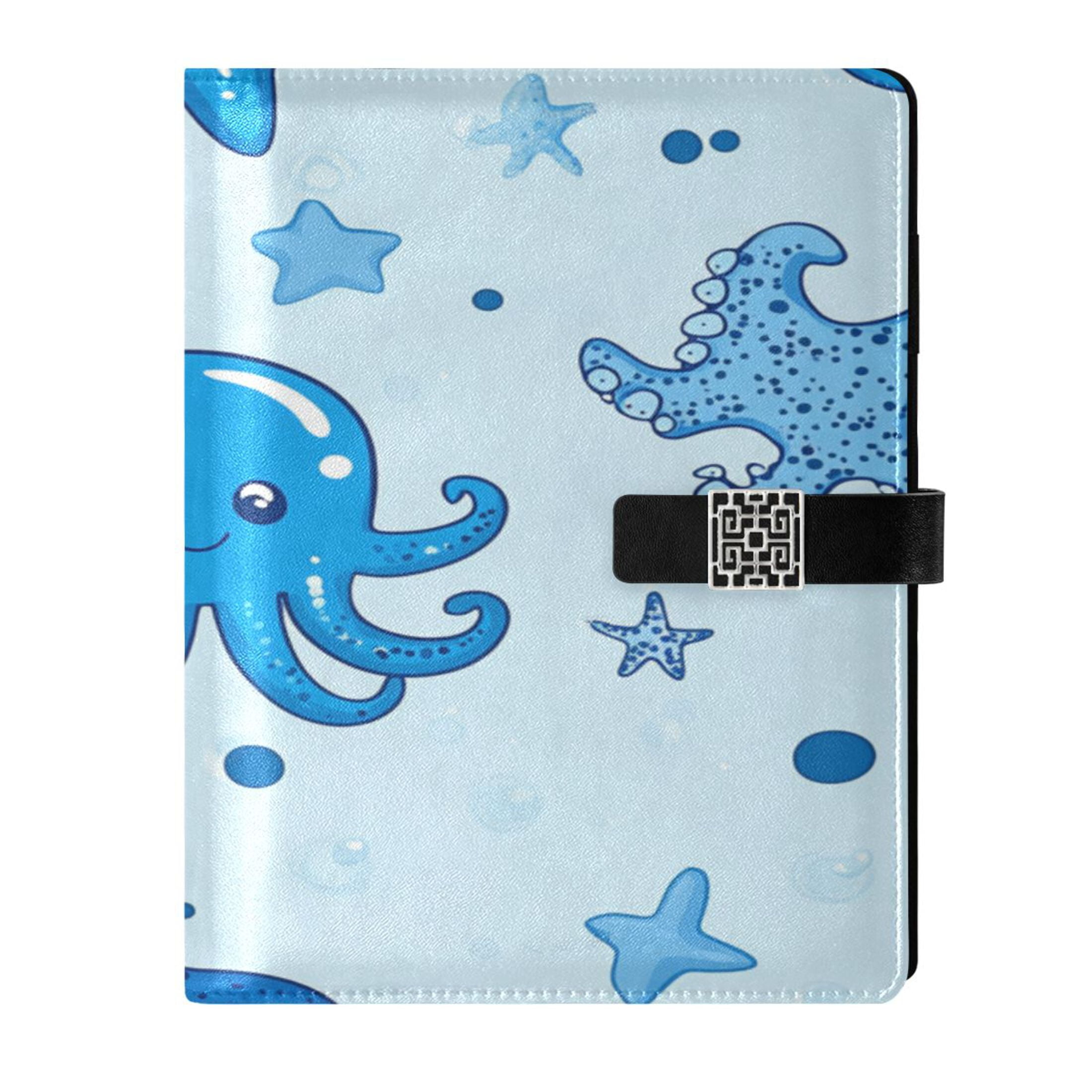 9.2x6.7 inch Leather Notebook 100 Sheets, Multi-Pocket Design & Pen ...