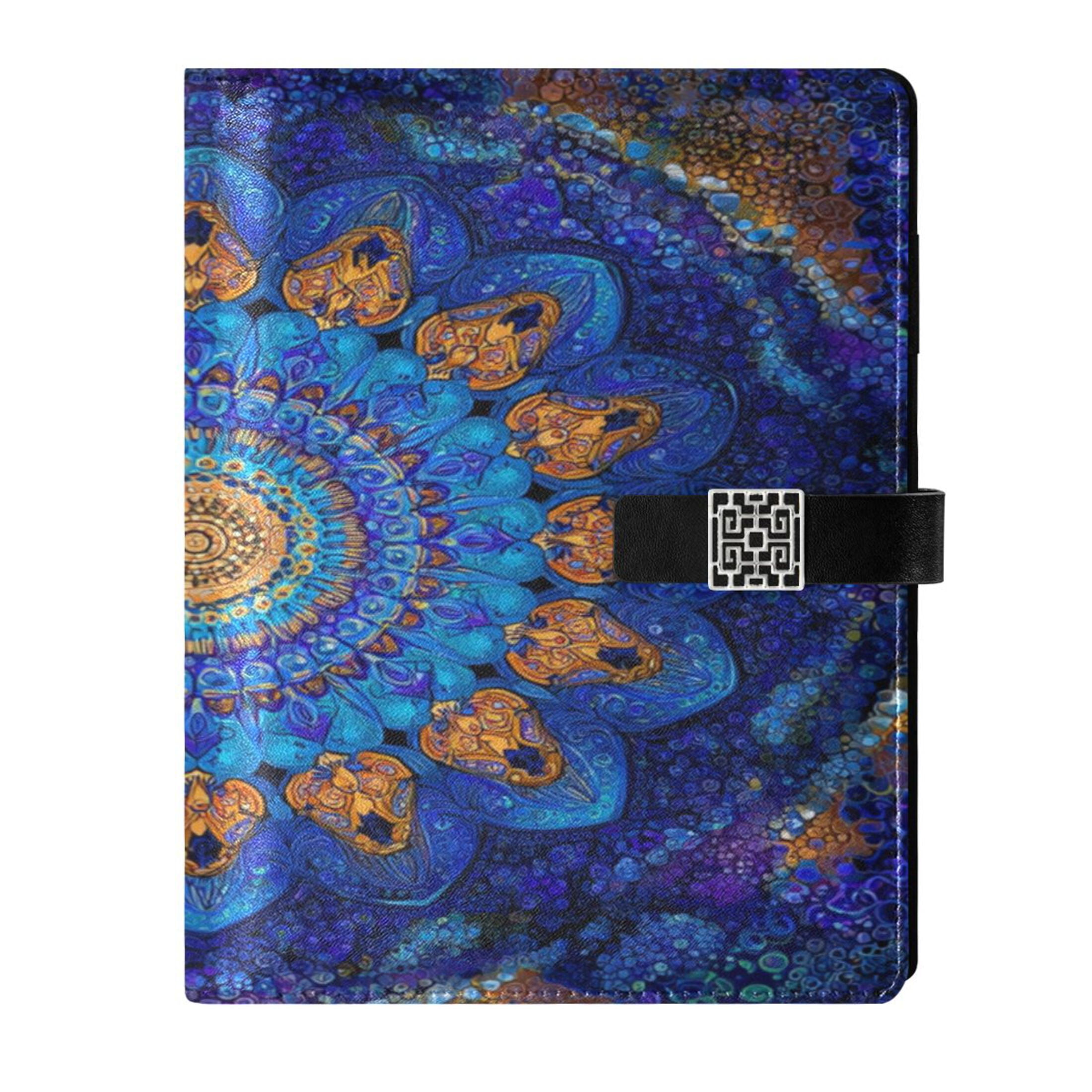 9.2x6.7 inch Leather Notebook 100 Sheets, Multi-Pocket Design & Pen ...