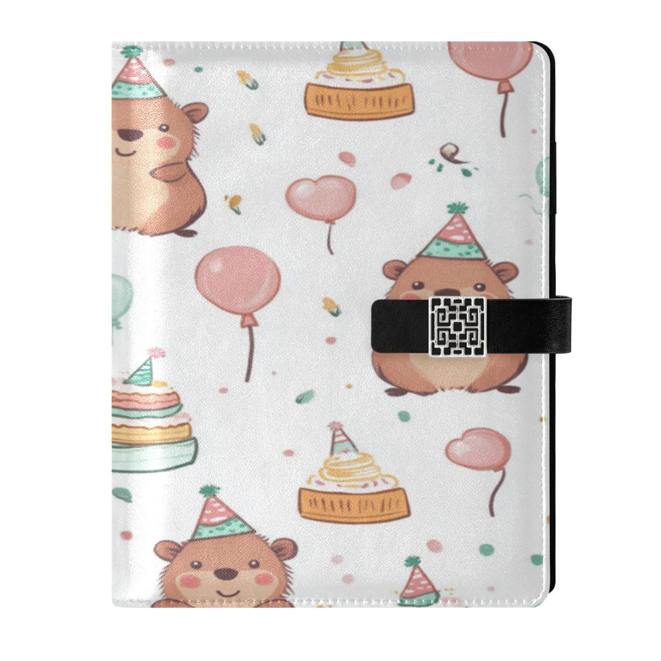 9.2x6.7 inch Leather Notebook 100 Sheets, Multi-Pocket Design & Pen ...