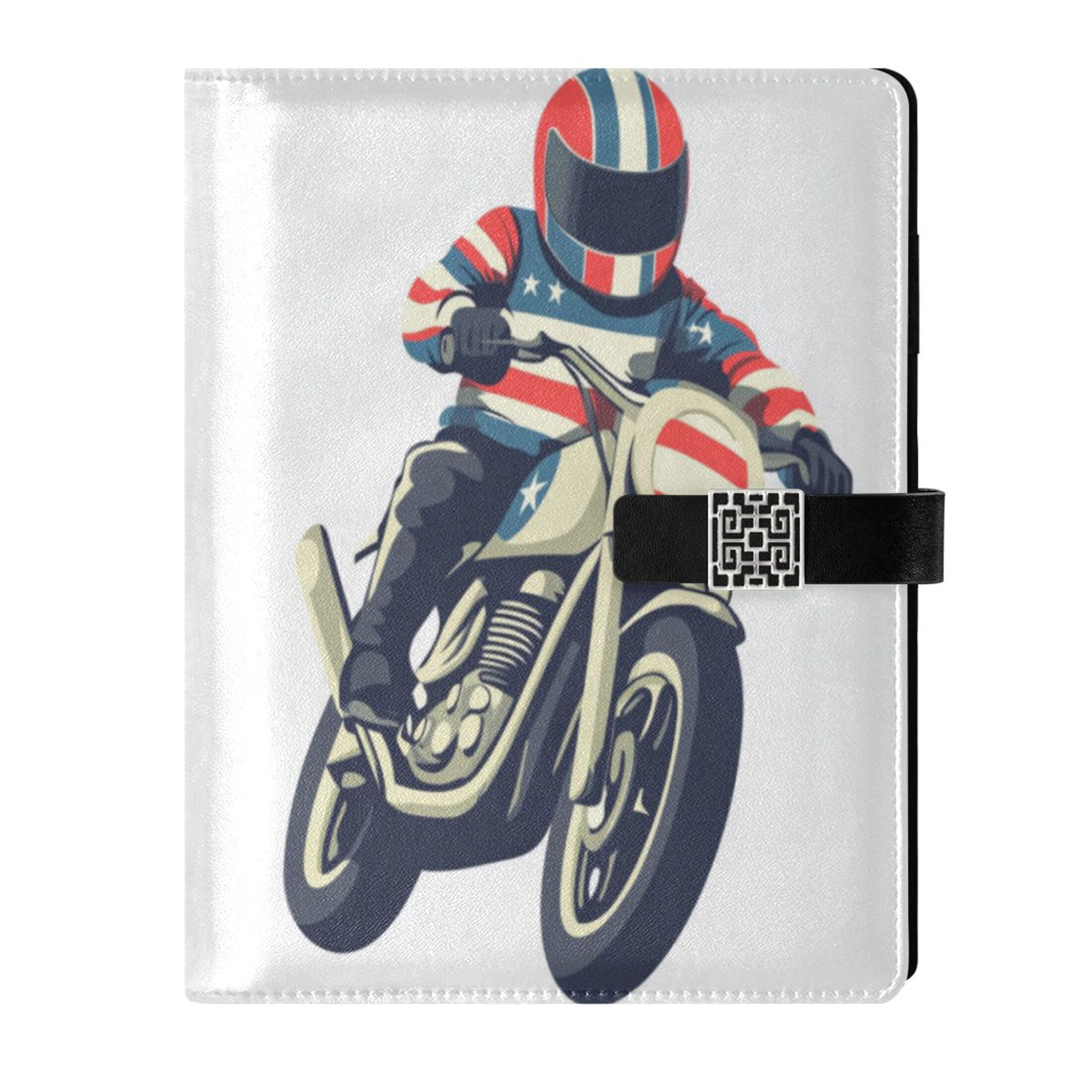 9.2x6.7 inch Leather Notebook 100 Sheets, Multi-Pocket Design & Pen ...