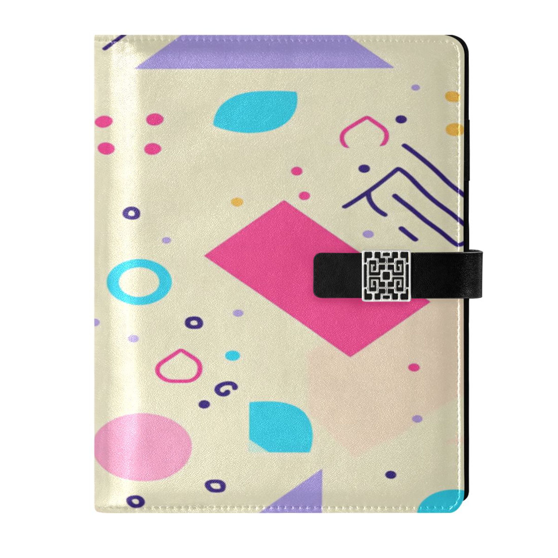 9.2x6.7 inch Leather Notebook 100 Sheets, Multi-Pocket Design & Pen ...