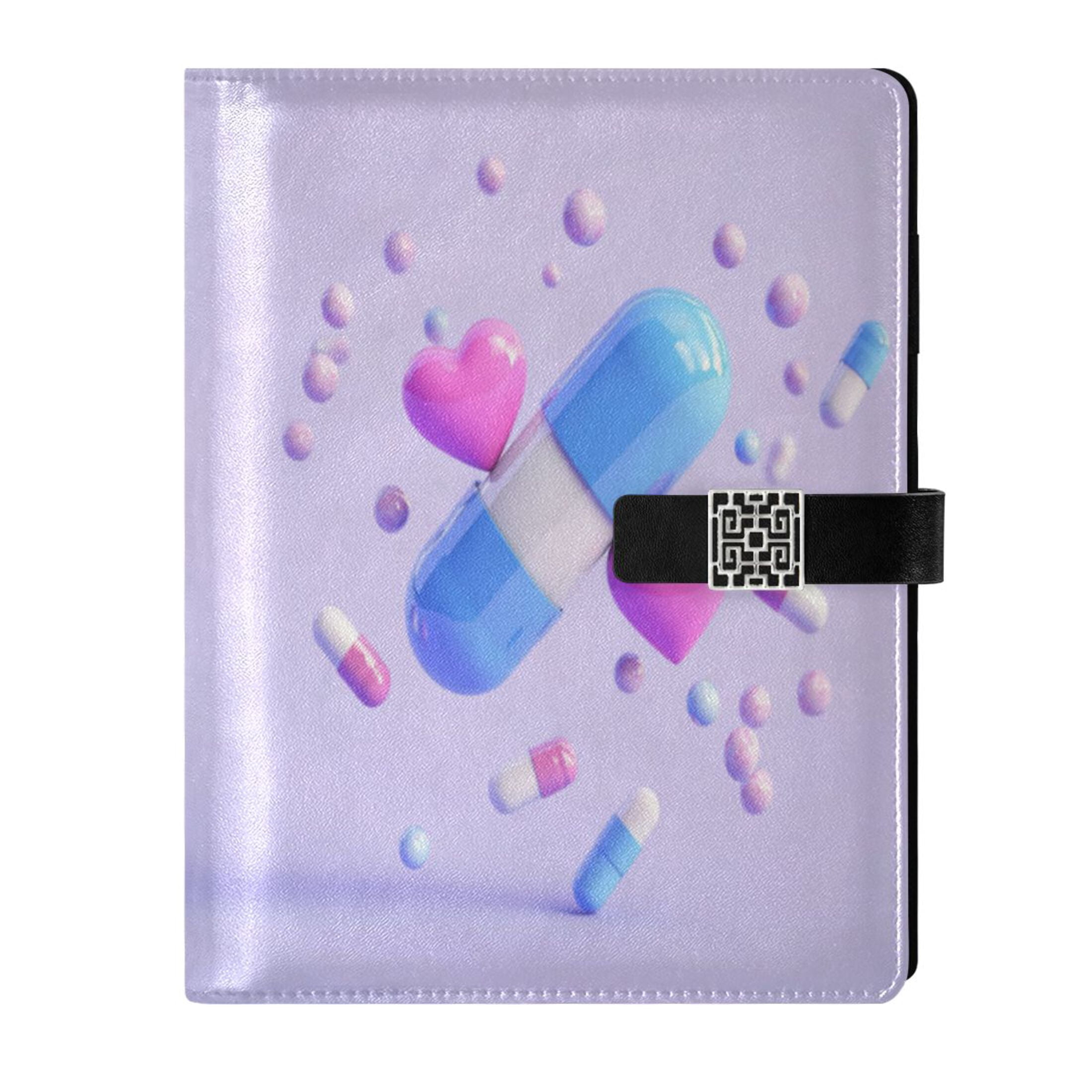 9.2x6.7 inch Leather Notebook 100 Sheets, Multi-Pocket Design & Pen ...