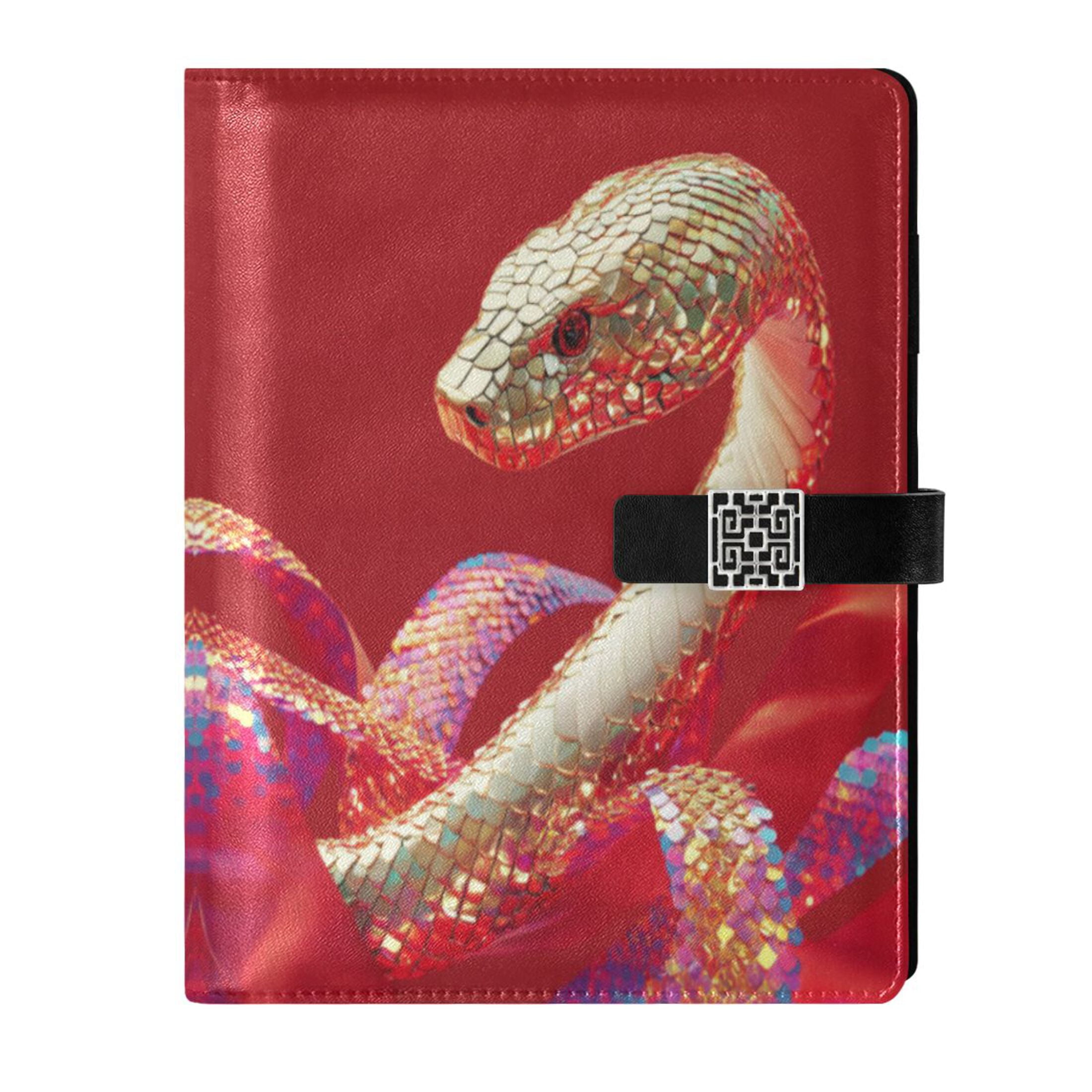 9.2x6.7 inch Leather Notebook 100 Sheets, Multi-Pocket Design & Pen ...