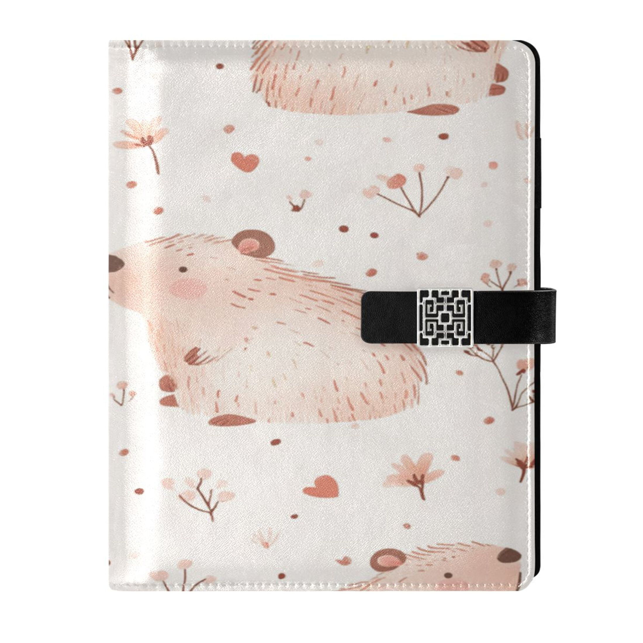 9.2x6.7 inch Leather Notebook 100 Sheets, Multi-Pocket Design & Pen ...