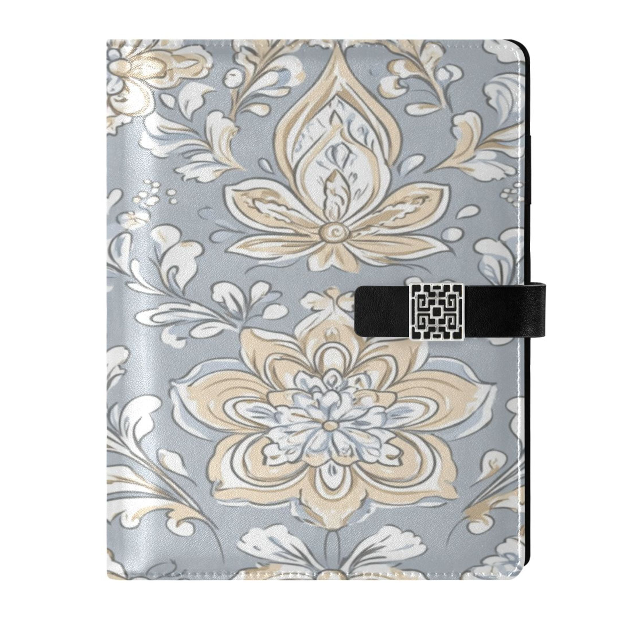 9.2x6.7 inch Leather Notebook 100 Sheets, Multi-Pocket Design & Pen ...