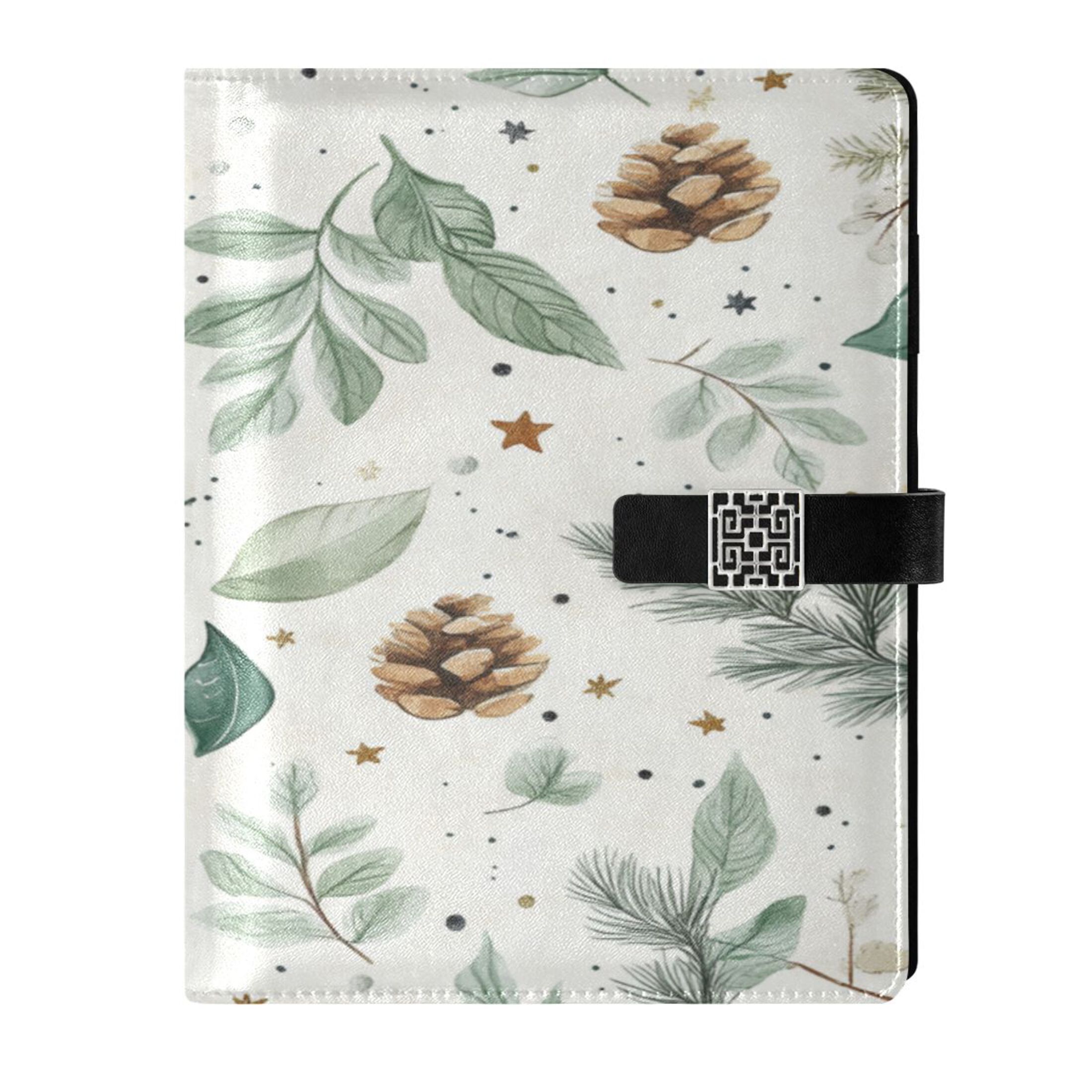 9.2x6.7 inch Leather Notebook 100 Sheets, Multi-Pocket Design & Pen ...