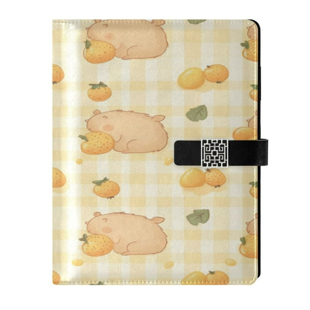 9.2x6.7 inch Leather Notebook 100 Sheets, Multi-Pocket Design & Pen ...