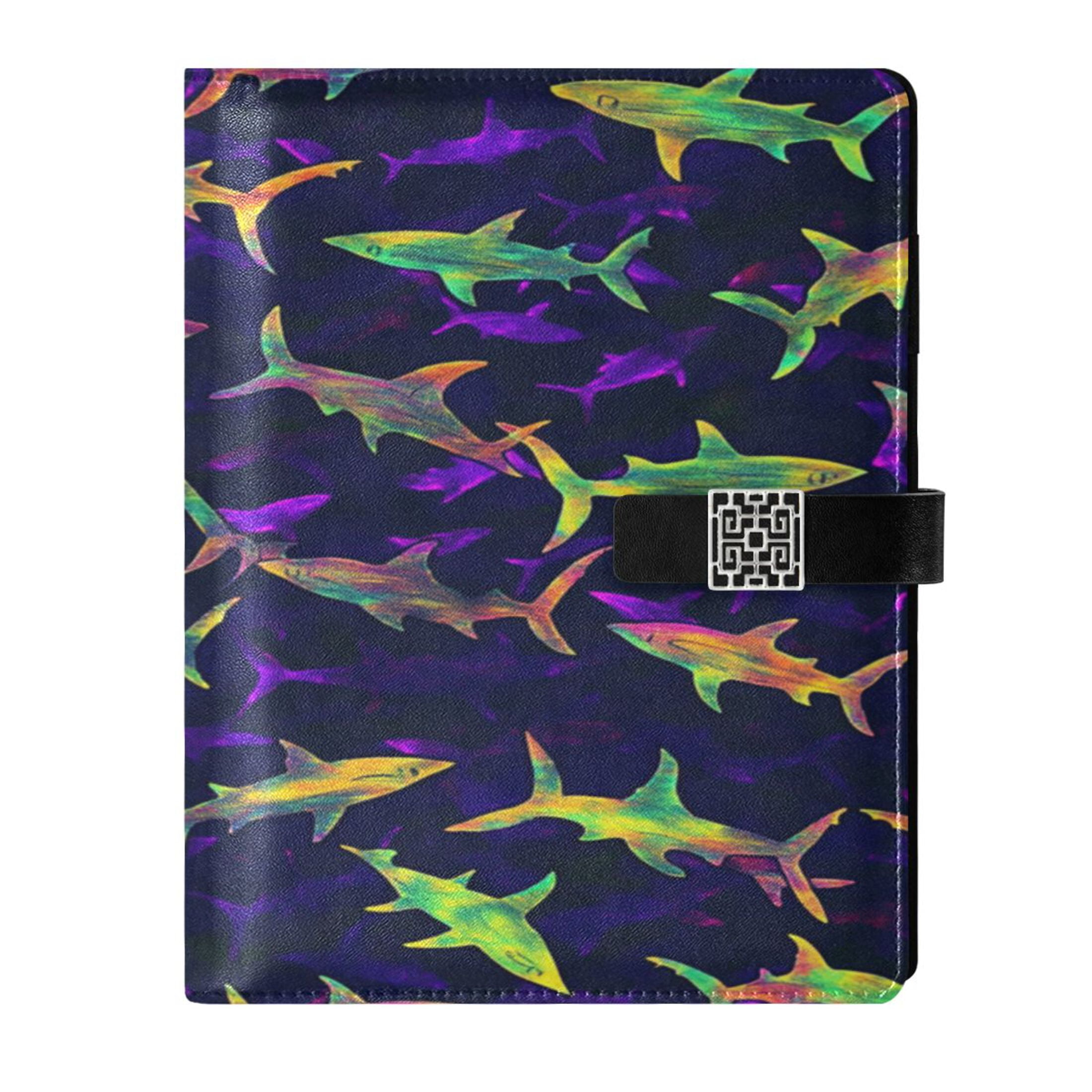 9.2x6.7 inch Leather Notebook 100 Sheets, Multi-Pocket Design & Pen ...