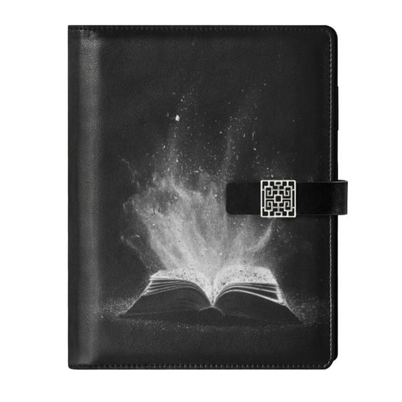 9.2x6.7 inch Leather Notebook 100 Sheets, Multi-Pocket Design & Pen ...