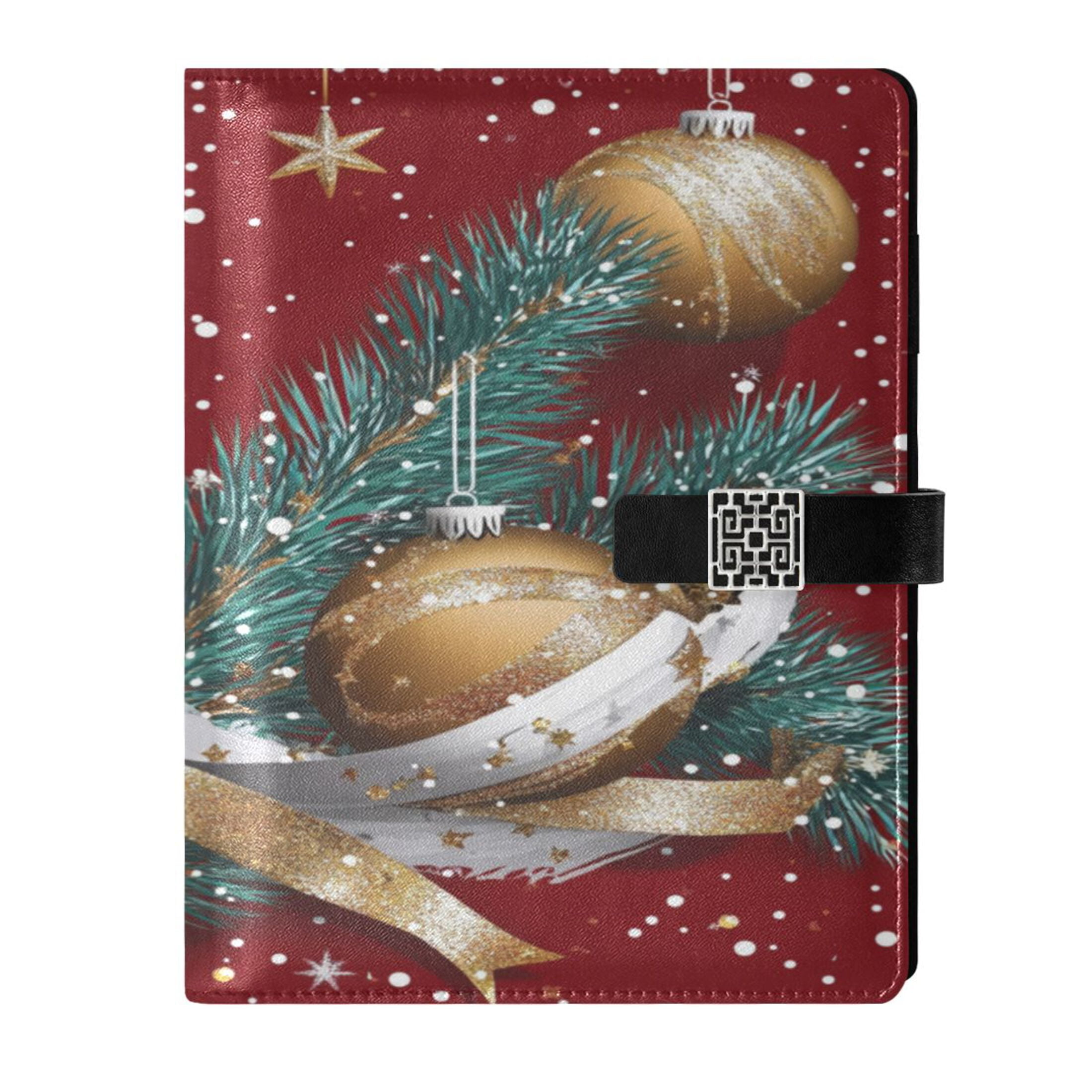 9.2x6.7 inch Leather Notebook 100 Sheets, Multi-Pocket Design & Pen ...