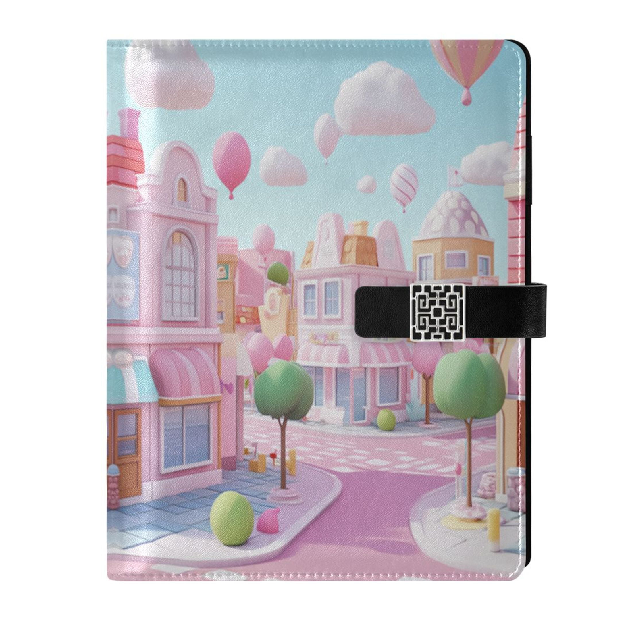 9.2x6.7 inch Leather Notebook 100 Sheets, Multi-Pocket Design & Pen ...