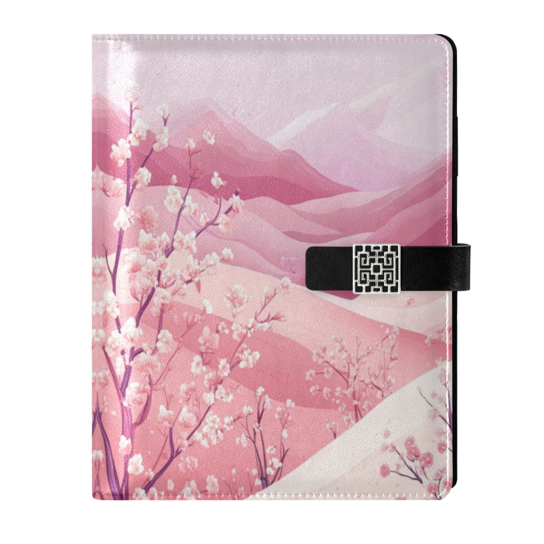 9.2x6.7 inch Leather Notebook 100 Sheets, Multi-Pocket Design & Pen ...