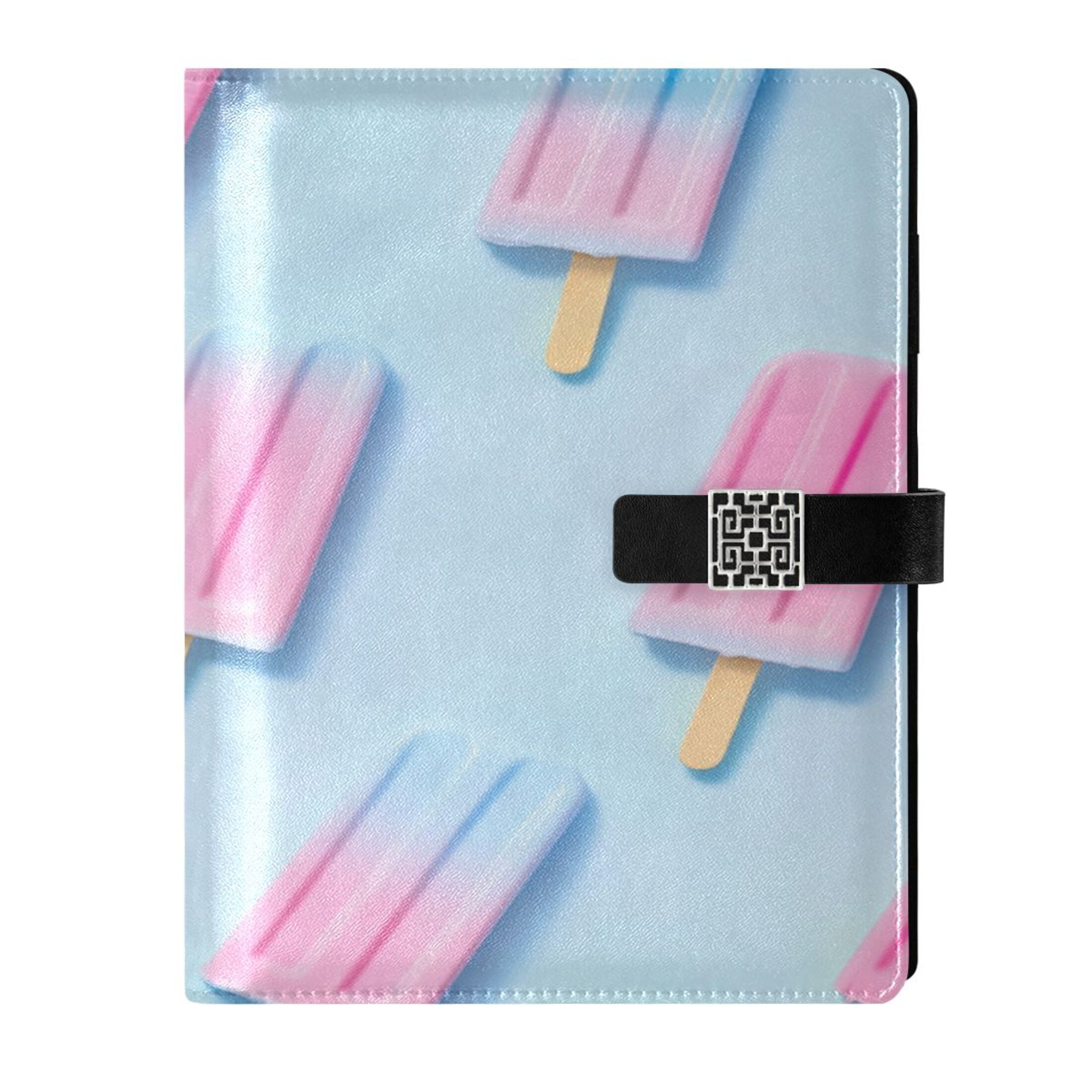 9.2x6.7 inch Leather Notebook 100 Sheets, Multi-Pocket Design & Pen ...