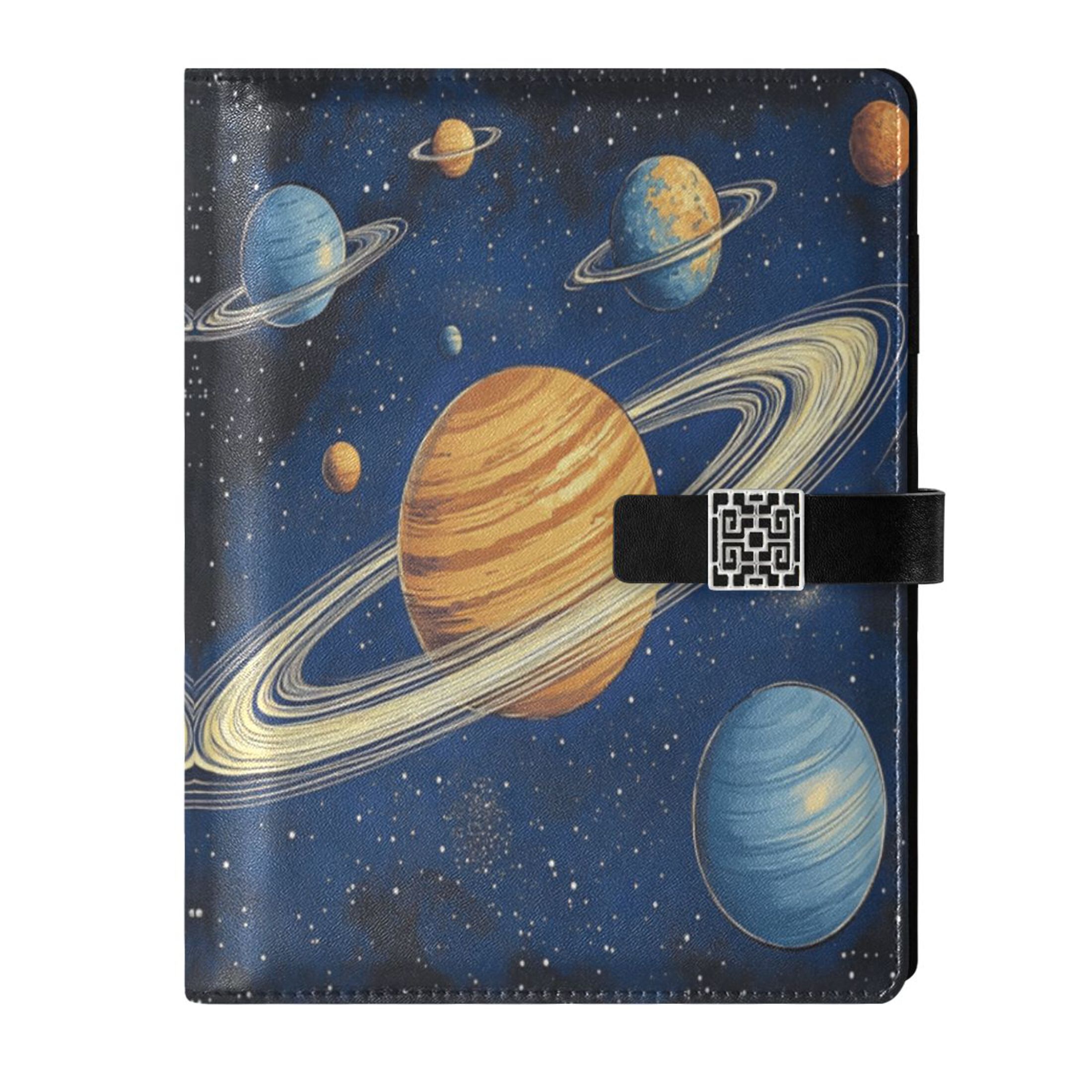 9.2x6.7 inch Leather Notebook 100 Sheets, Multi-Pocket Design & Pen ...