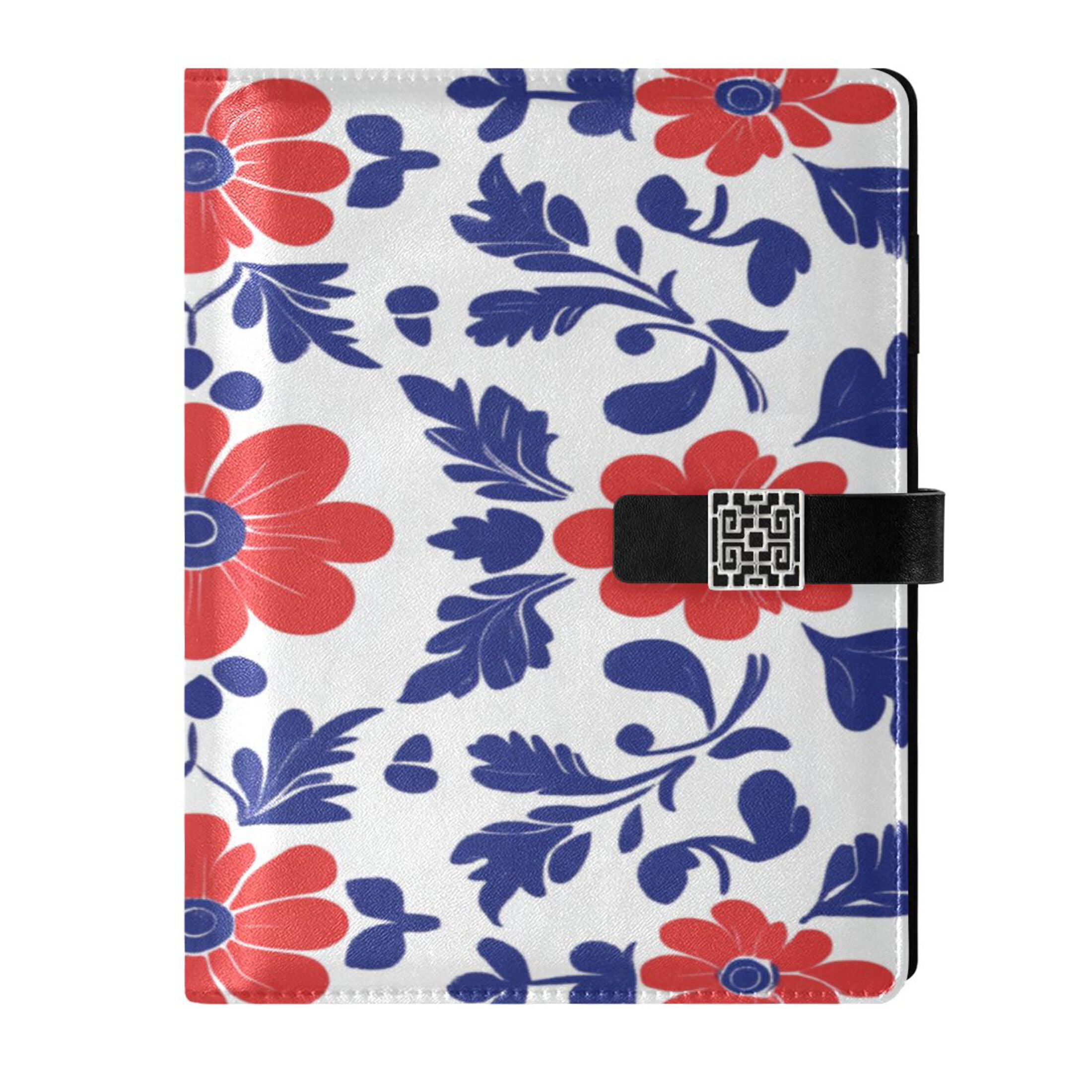 9.2x6.7 inch Leather Notebook 100 Sheets, Multi-Pocket Design & Pen ...