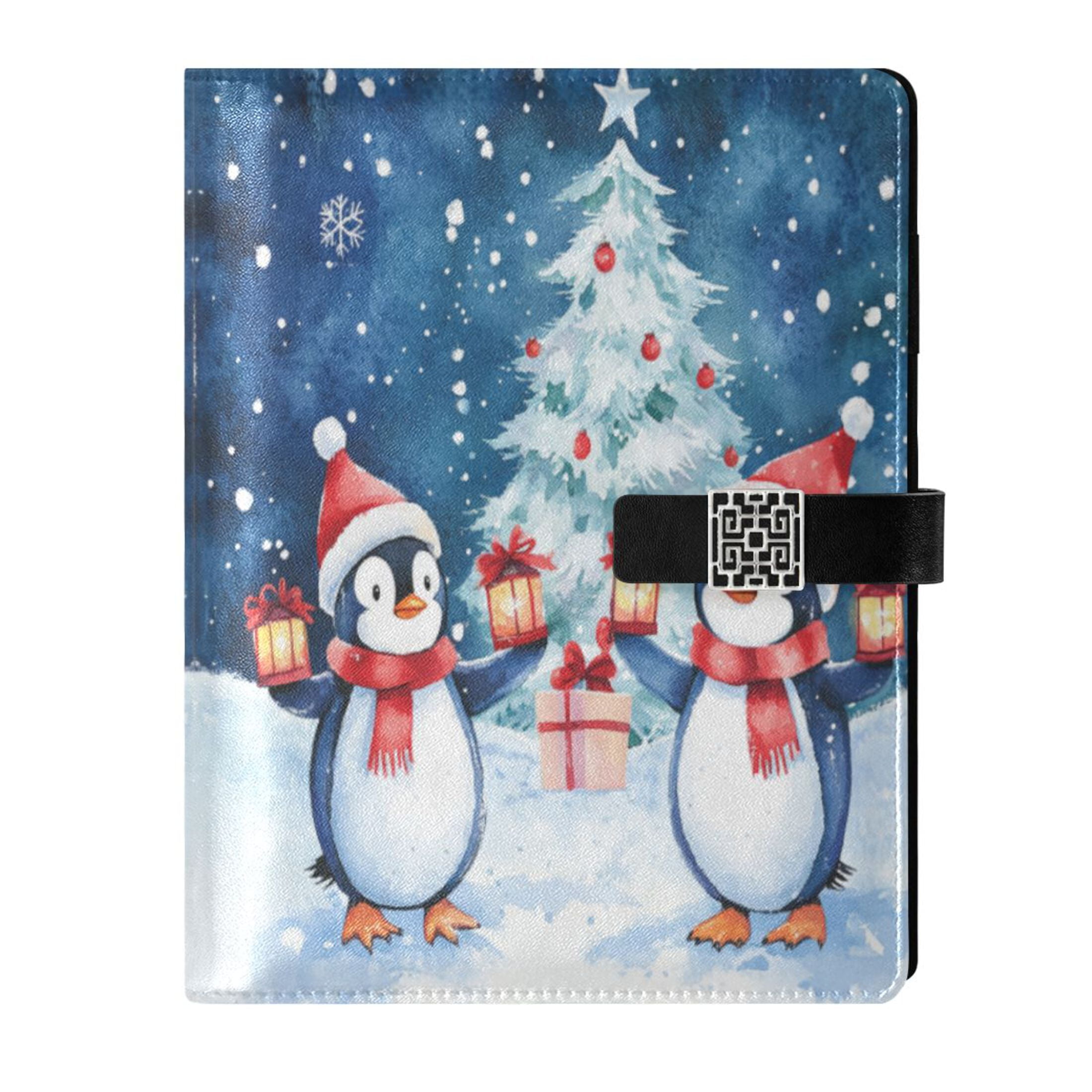 9.2x6.7 inch Leather Notebook 100 Sheets, Multi-Pocket Design & Pen ...