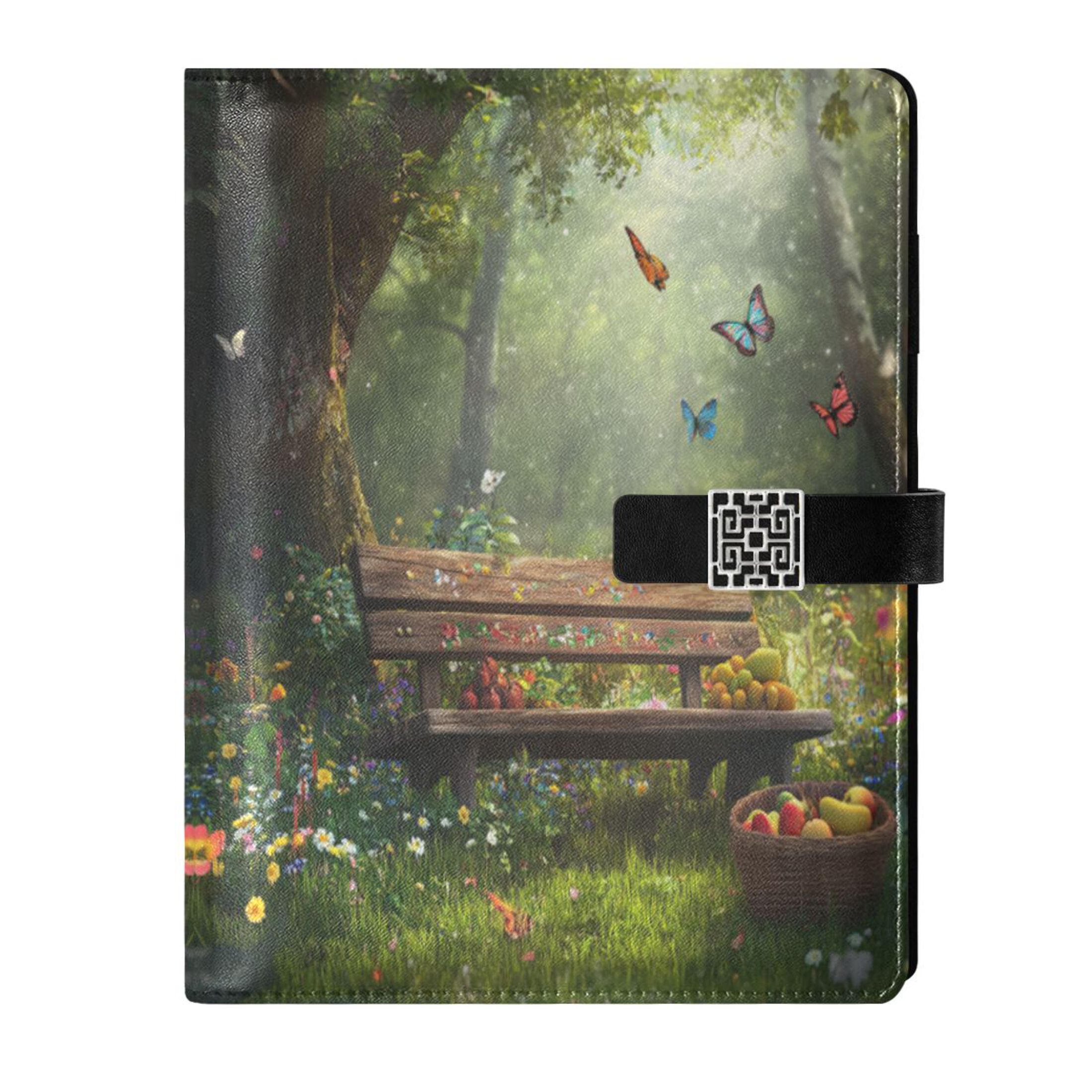 9.2x6.7 inch Leather Notebook 100 Sheets, Multi-Pocket Design & Pen ...