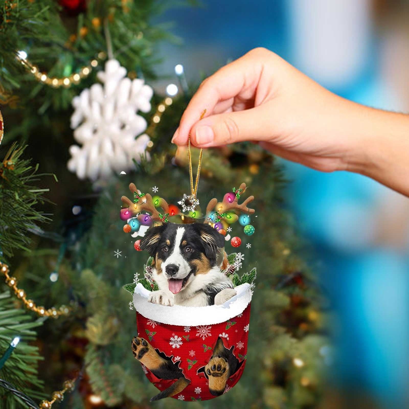 9/3/2/1pcs Christmas Acrylic Funny Dog Christmas Ornament RED ...