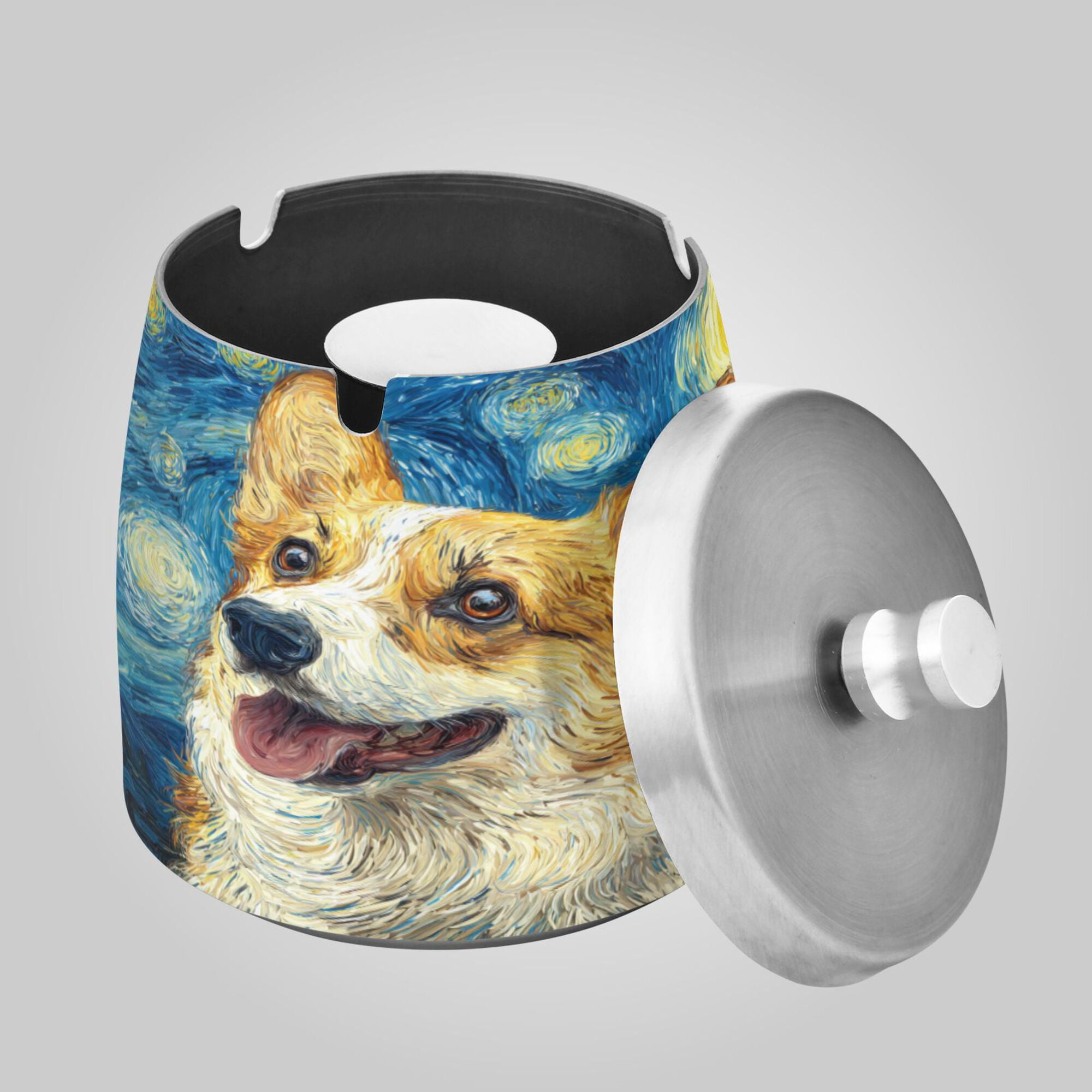 9.3*9.3*9.7”in Ashtray with Lid for Cigarette Stainless Steel Smokeless ...