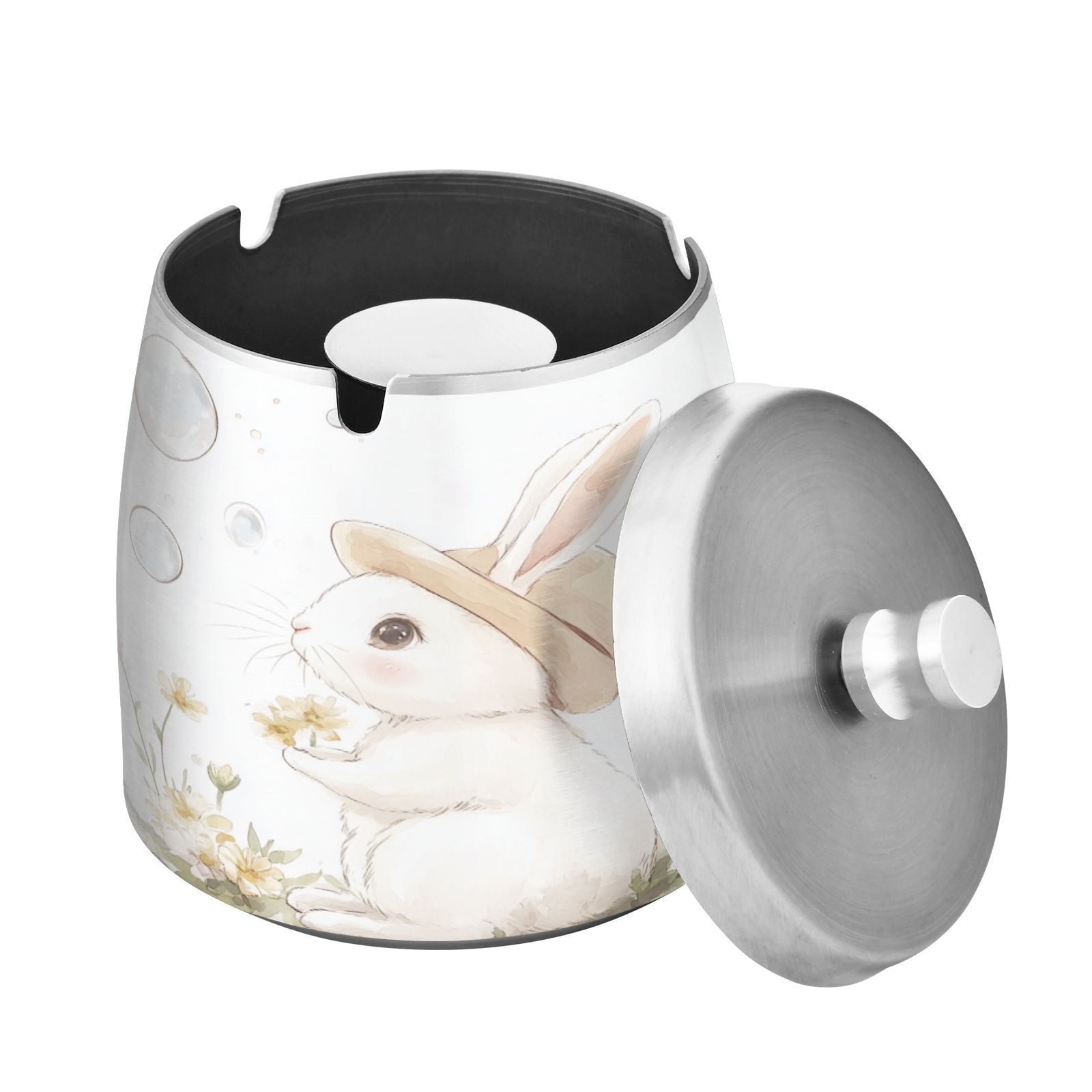 (9.3*9.3*9.7inch)Ashtray with Lid for Cigarette, Stainless Steel ...