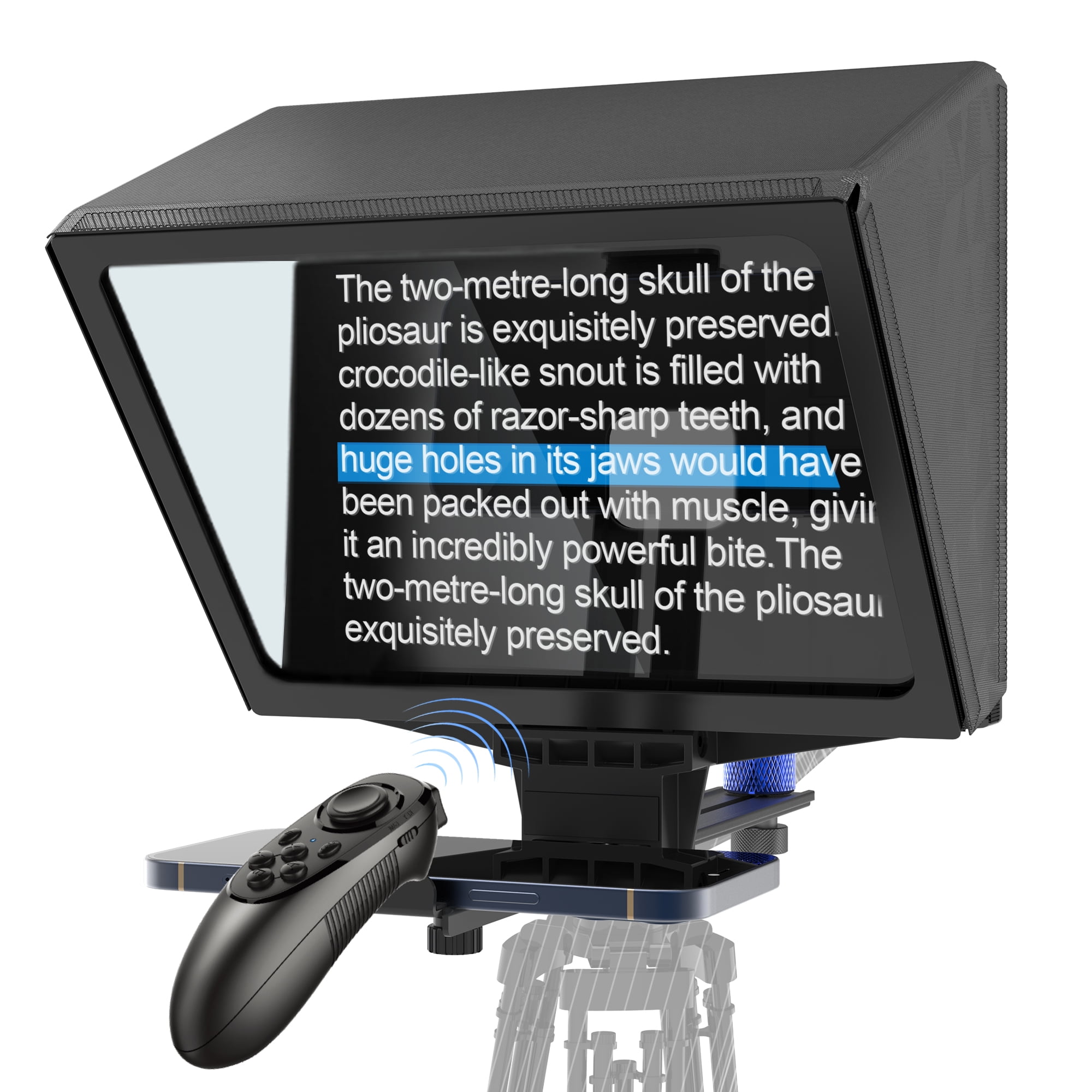 9.3-Inch Aluminum Teleprompter for Phone and Camera, 70/30 Split Glass ...