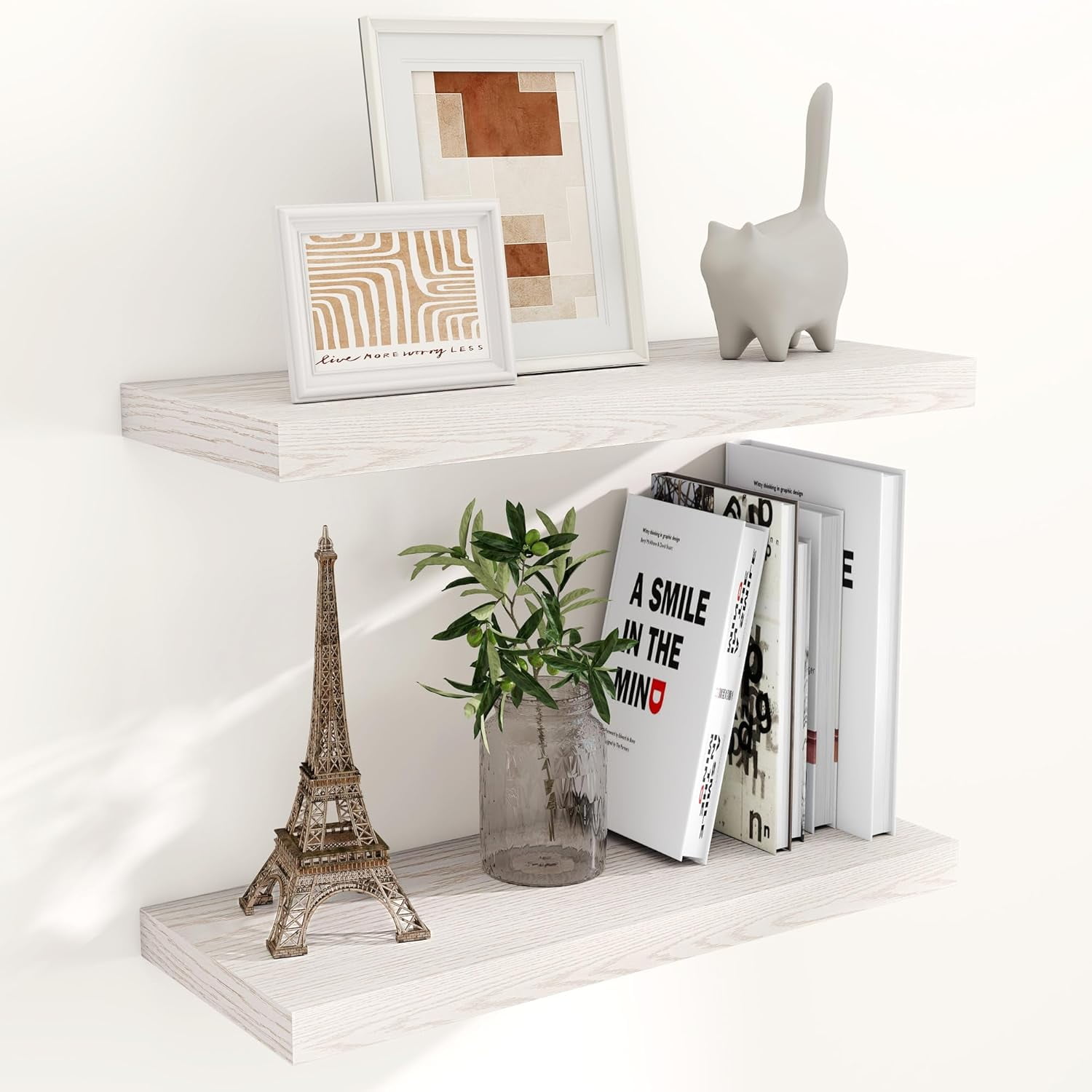 9.3 Inch Deep Floating Shelves, Wall-Mounted Floating Shelf 24" W x 9.3 ...