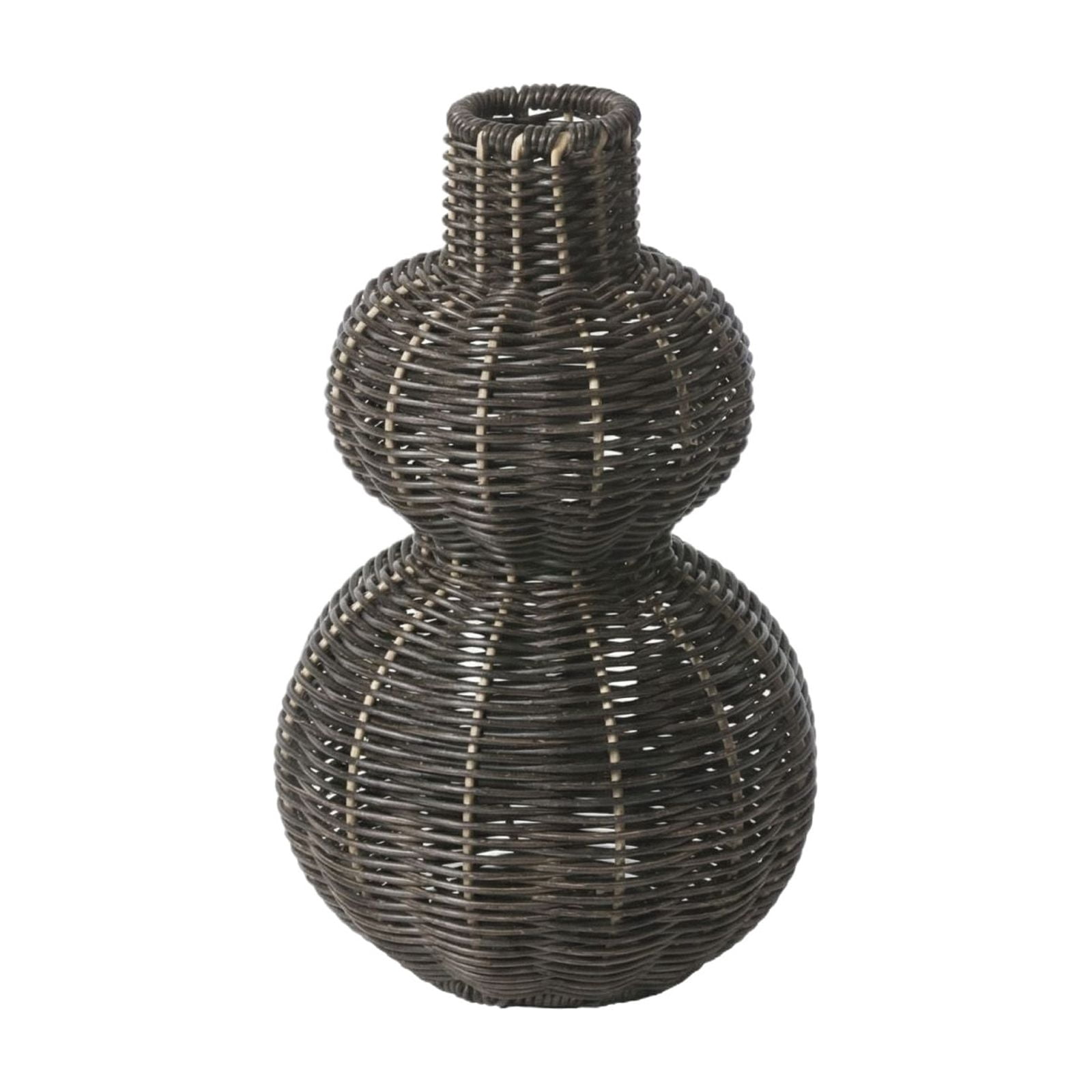 9.3 inch Woven Flower Vase Gourd Shaped Handwoven Rattan Vase, Natural ...
