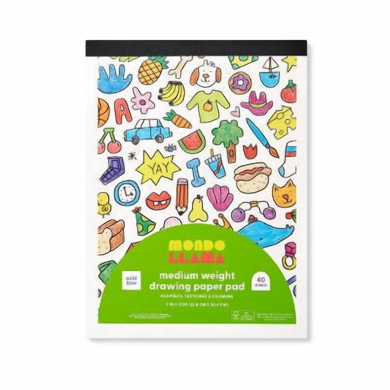 9"x12" Medium Weight Drawing Paper Pad - Mondo Llama: Sketch Pad for ...