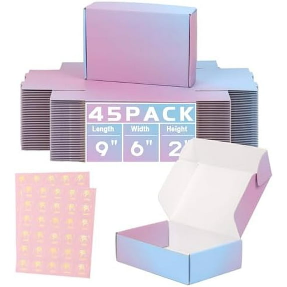 9"x6"x2" Shipping Boxes 45 Pack, Corrugated Packaging Mailer Boxes ...