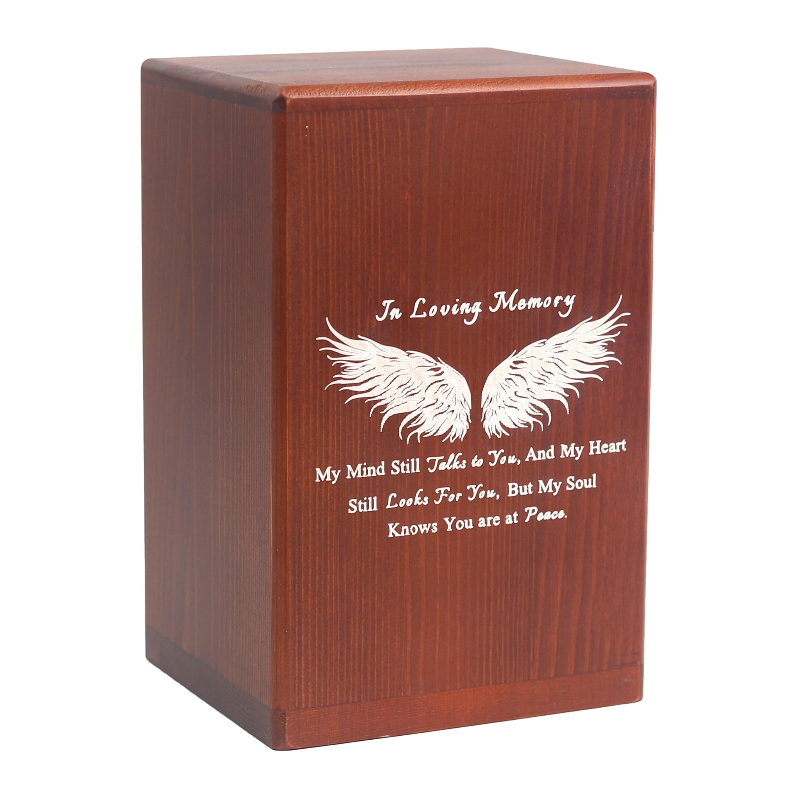 9.5 Inches Large Wooden Urn Box and Casket for Men Women Funeral ...
