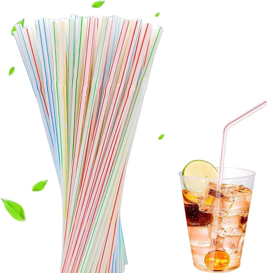 9.45inch Flexible Plastic Straws Extra Long Bendy Straws Prefer for ...