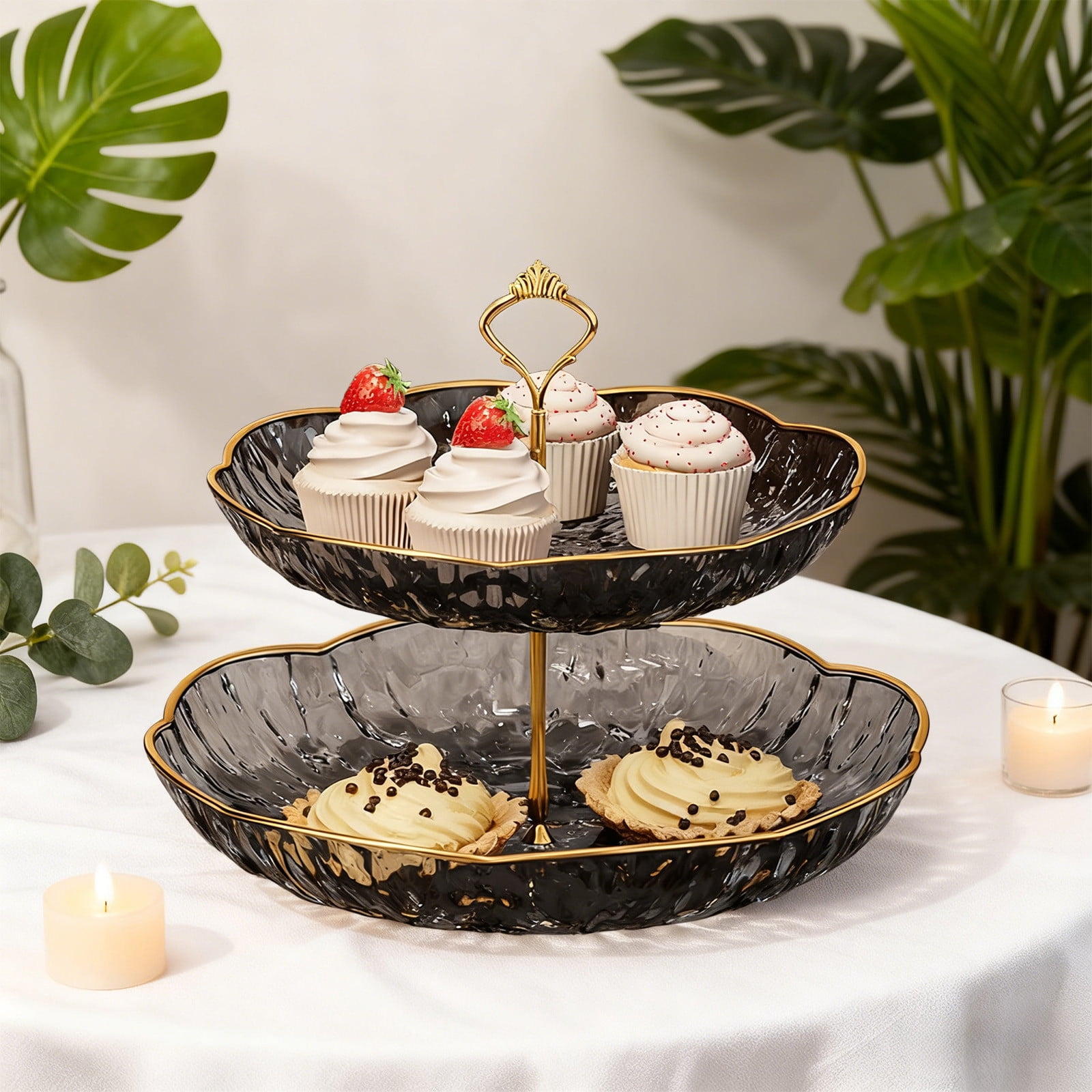 9.45inches / 24cm Double Layered Fruit Plates Exquisite Household ...