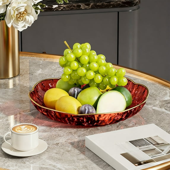 9.45inches Plastic Fruit Plate, Exquisite Glossy Snack Candy Tray ...